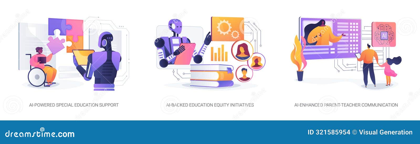 AI Technology in Education Abstract Concept Vector Illustrations. Stock ...