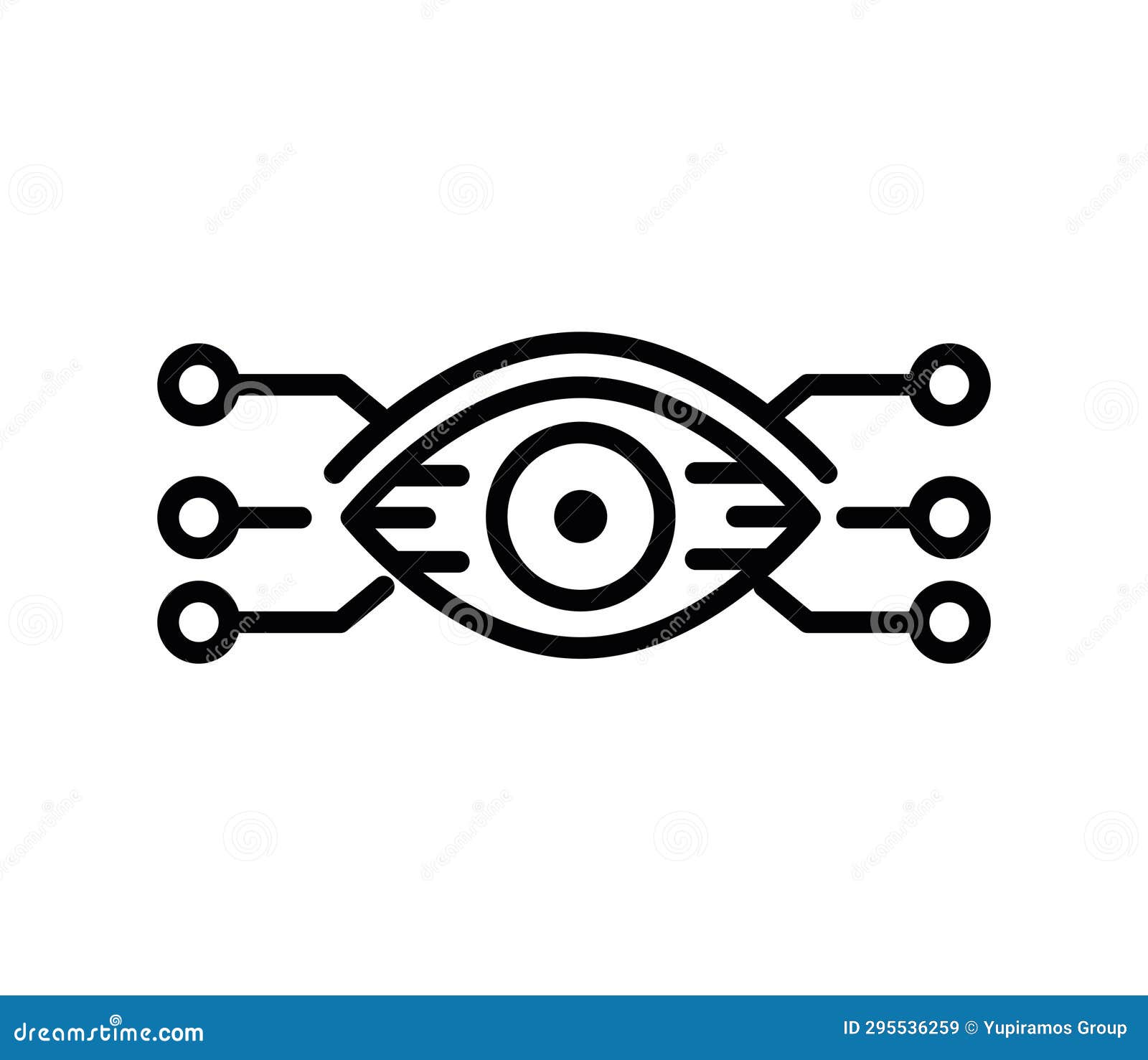 Ai technology eye icon stock vector. Illustration of bright - 295536259