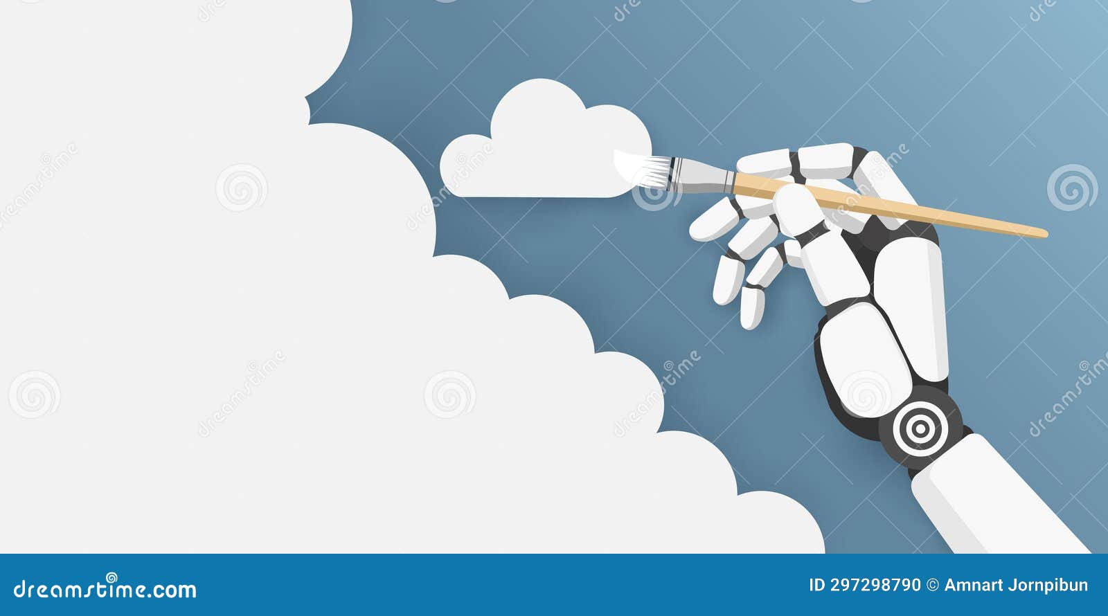 AI Technology Generated Image,robot Hand Holding a Paintbrush. Stock ...