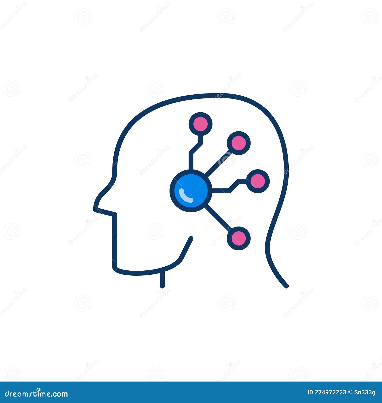AI Technology in Head Vector Concept Colored Modern Icon or Sign Stock ...