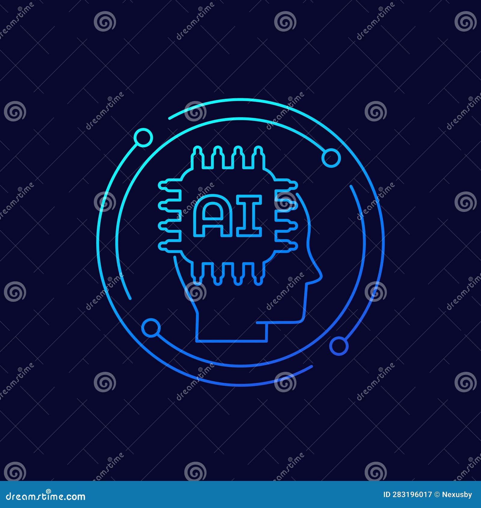 AI Technology Icon, Artificial Intelligence Stock Vector - Illustration ...