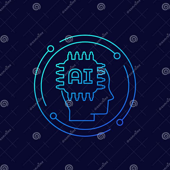 AI Technology Icon, Artificial Intelligence Stock Vector - Illustration ...
