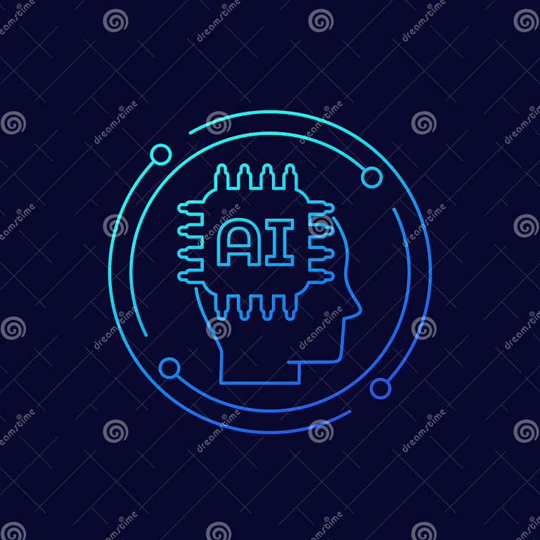 AI Technology Icon, Artificial Intelligence Stock Vector - Illustration ...