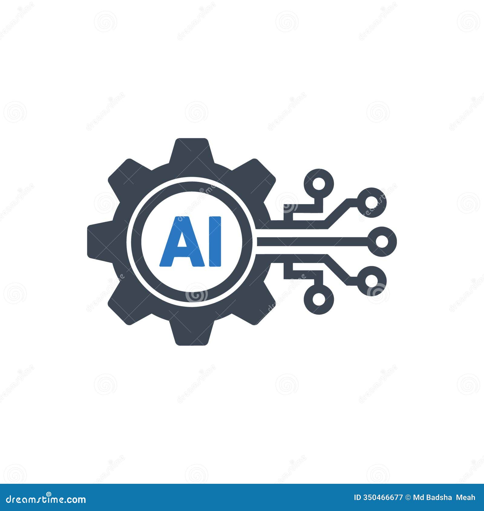 AI Technology Integration Icon Stock Illustration - Illustration of ...