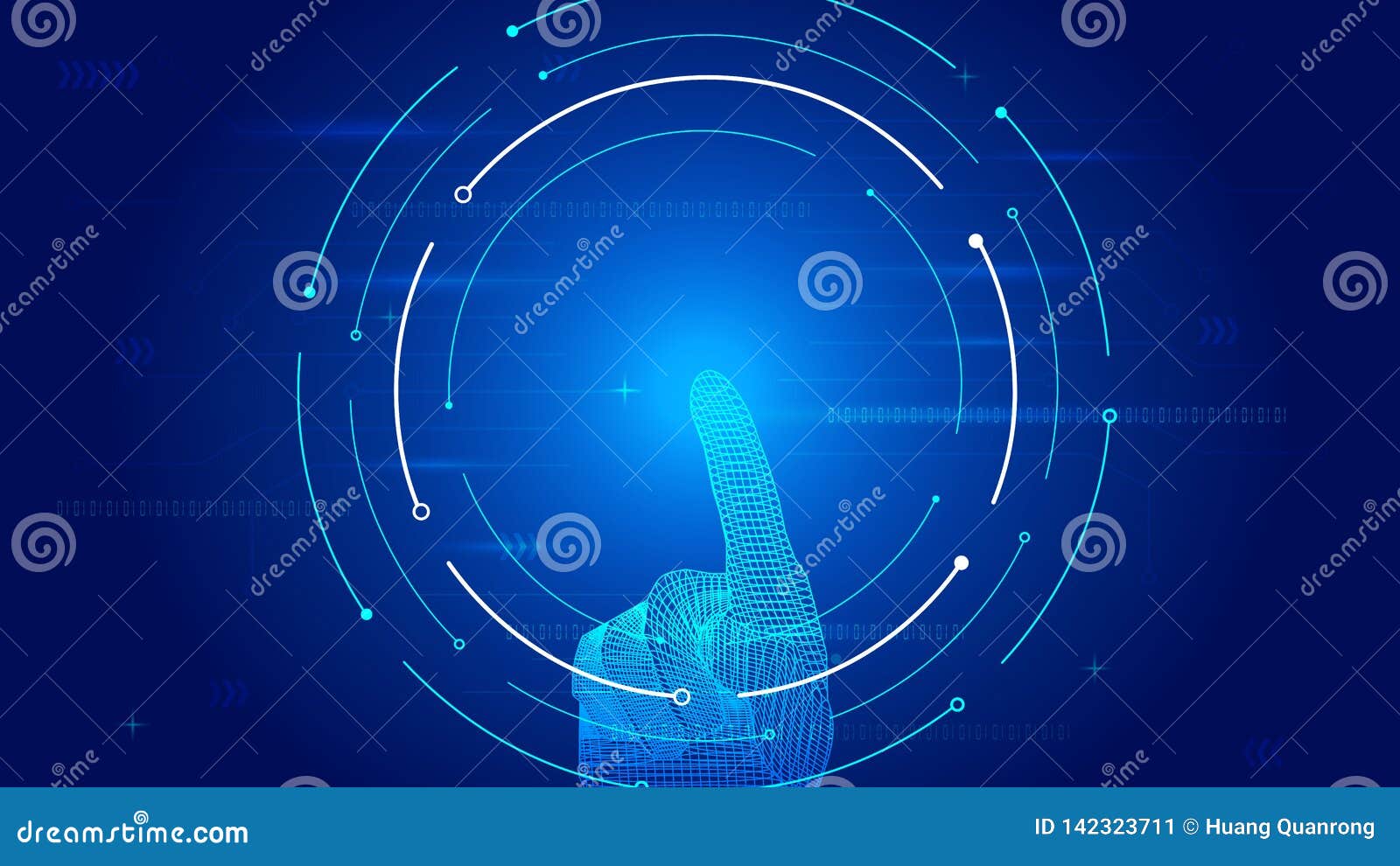 Ai Technology Interface Vector Background, Touch Screen Hand Stock ...