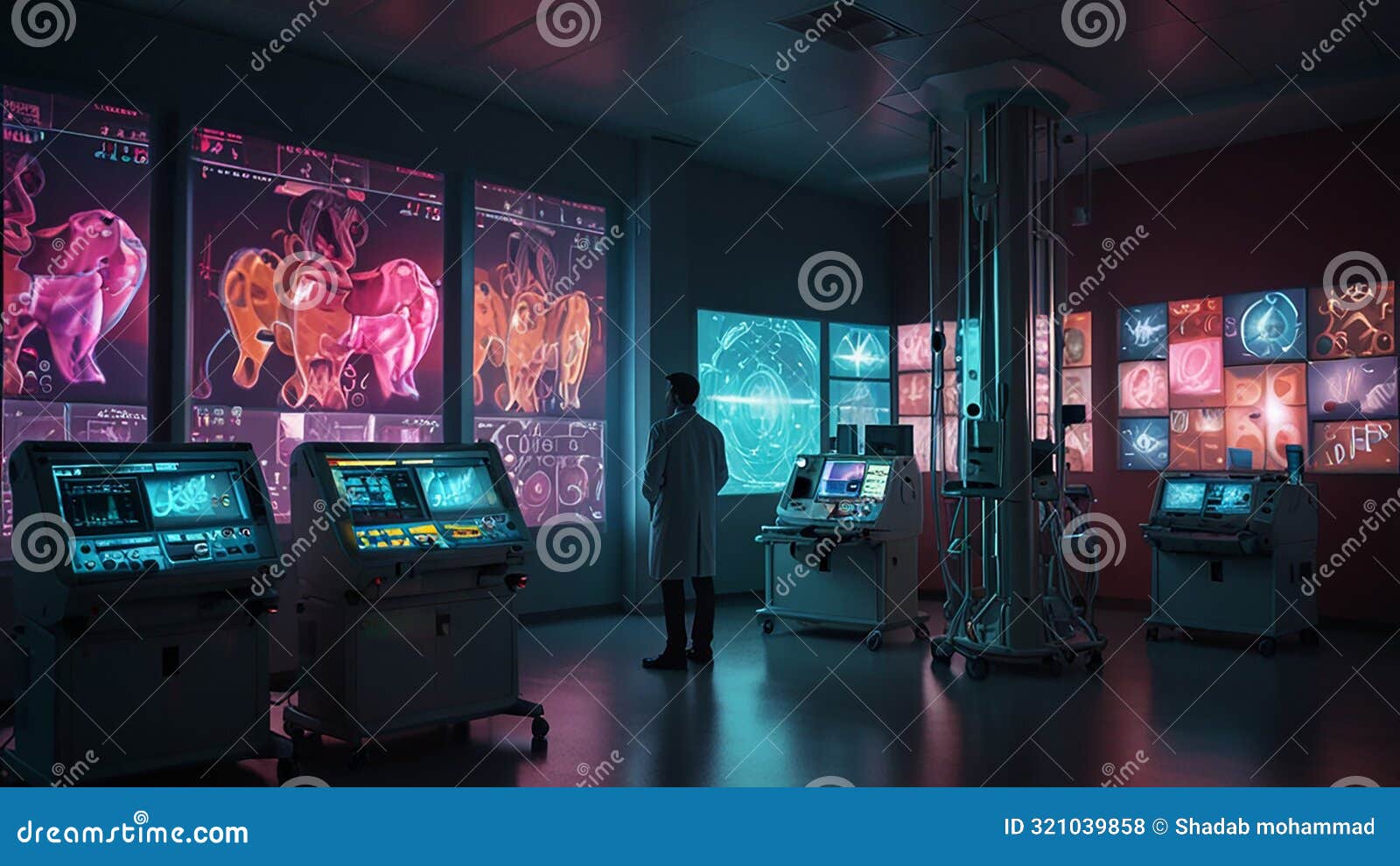 Ai Technology Laboratory Machine Big Display Stock Illustration ...