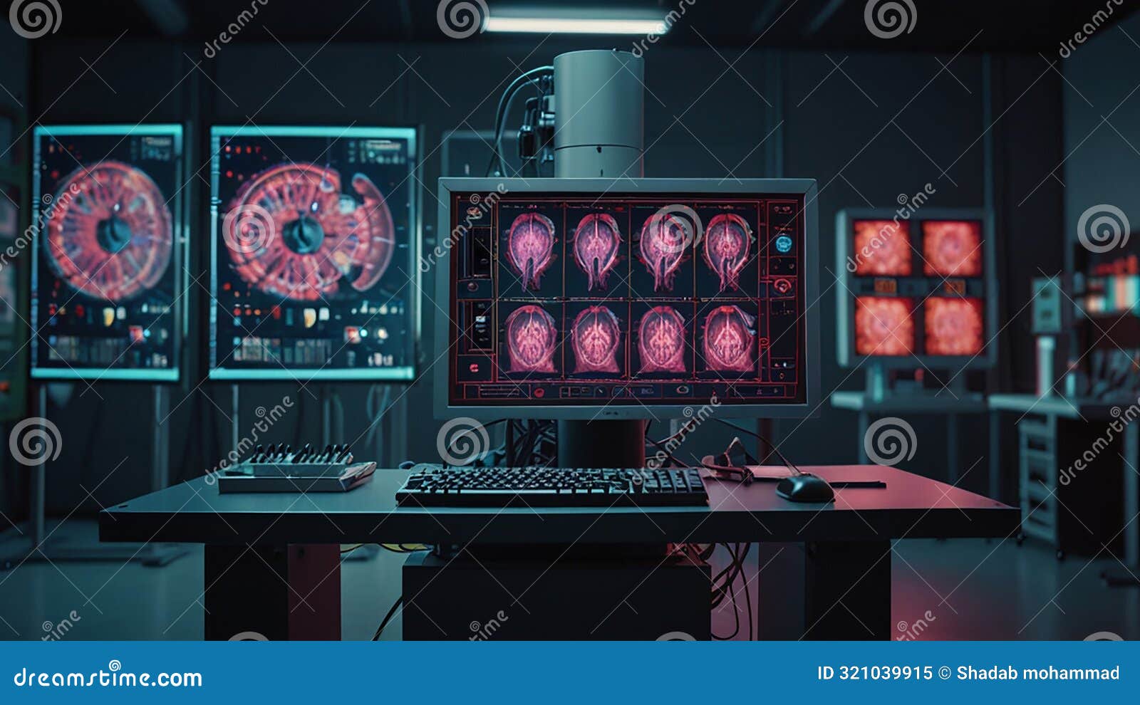Ai Technology Laboratory Machine Big Display Stock Illustration ...