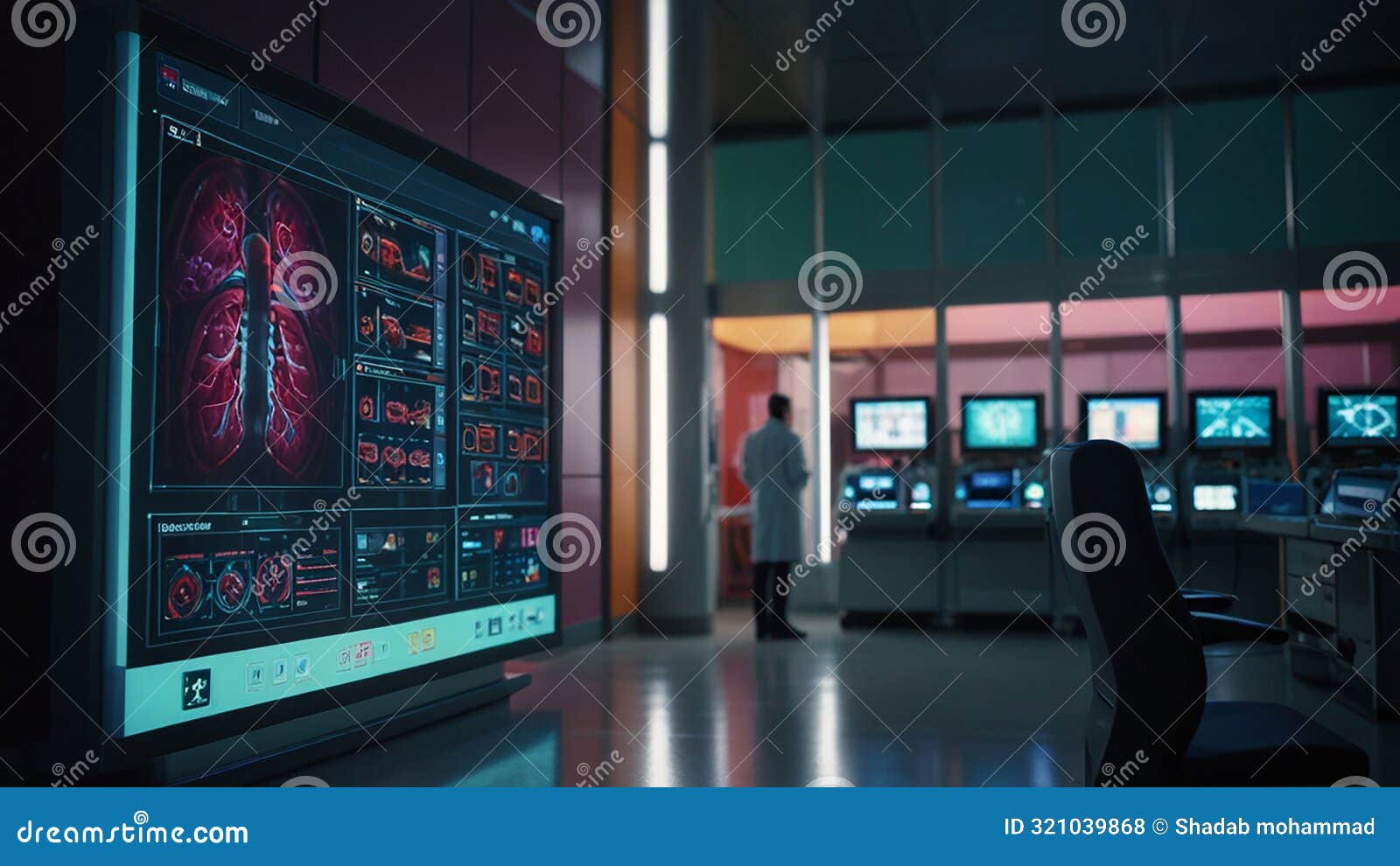 Ai Technology Laboratory Machine Big Display Stock Illustration ...