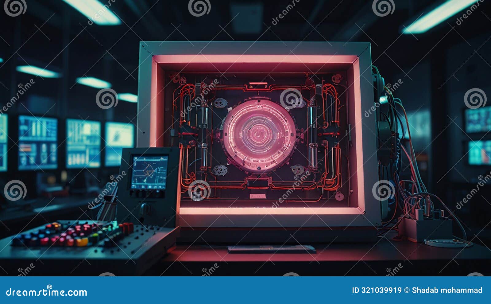 Ai Technology Laboratory Machine Big Display Stock Illustration ...