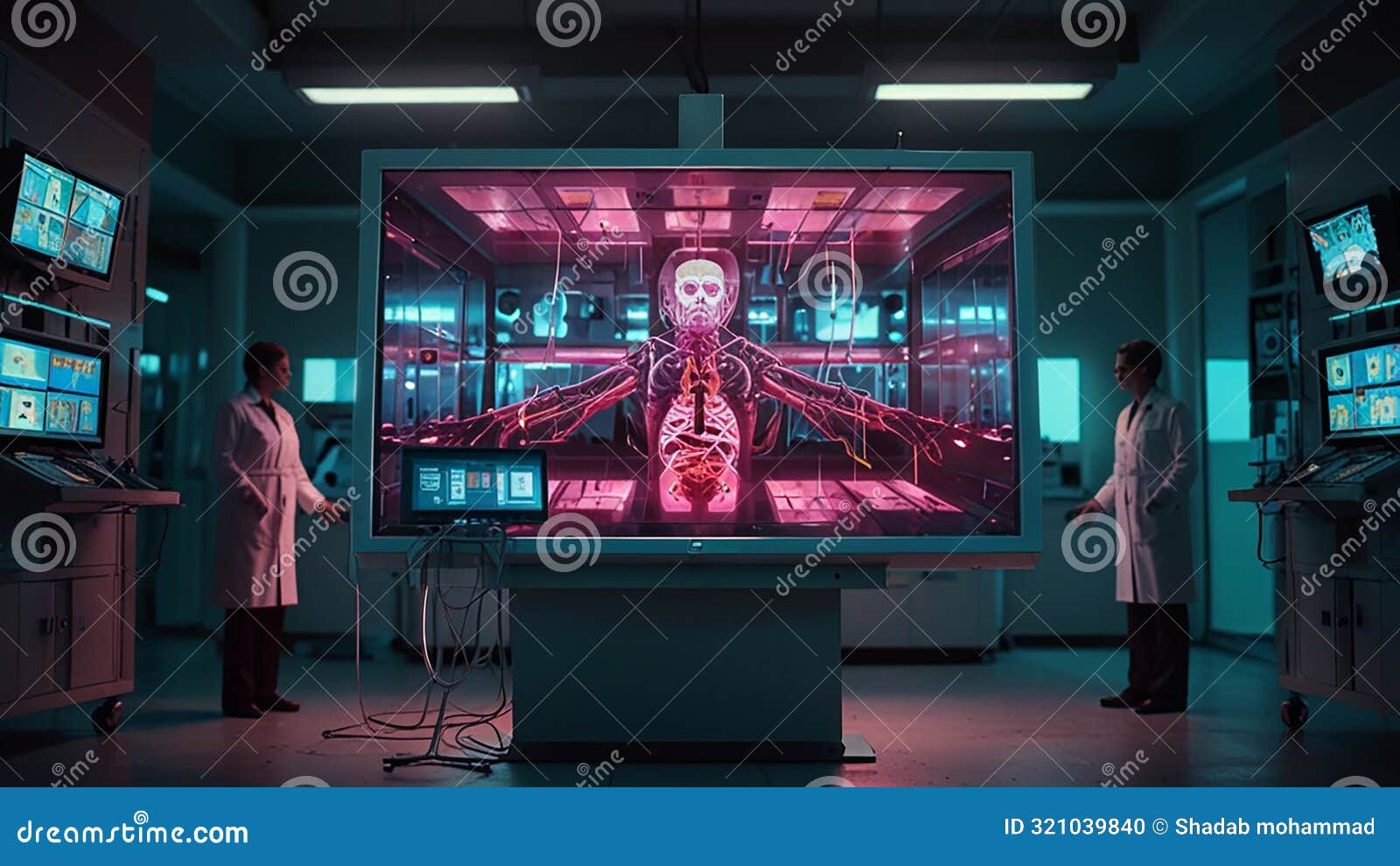 Ai Technology Laboratory Machine Big Display Stock Illustration ...