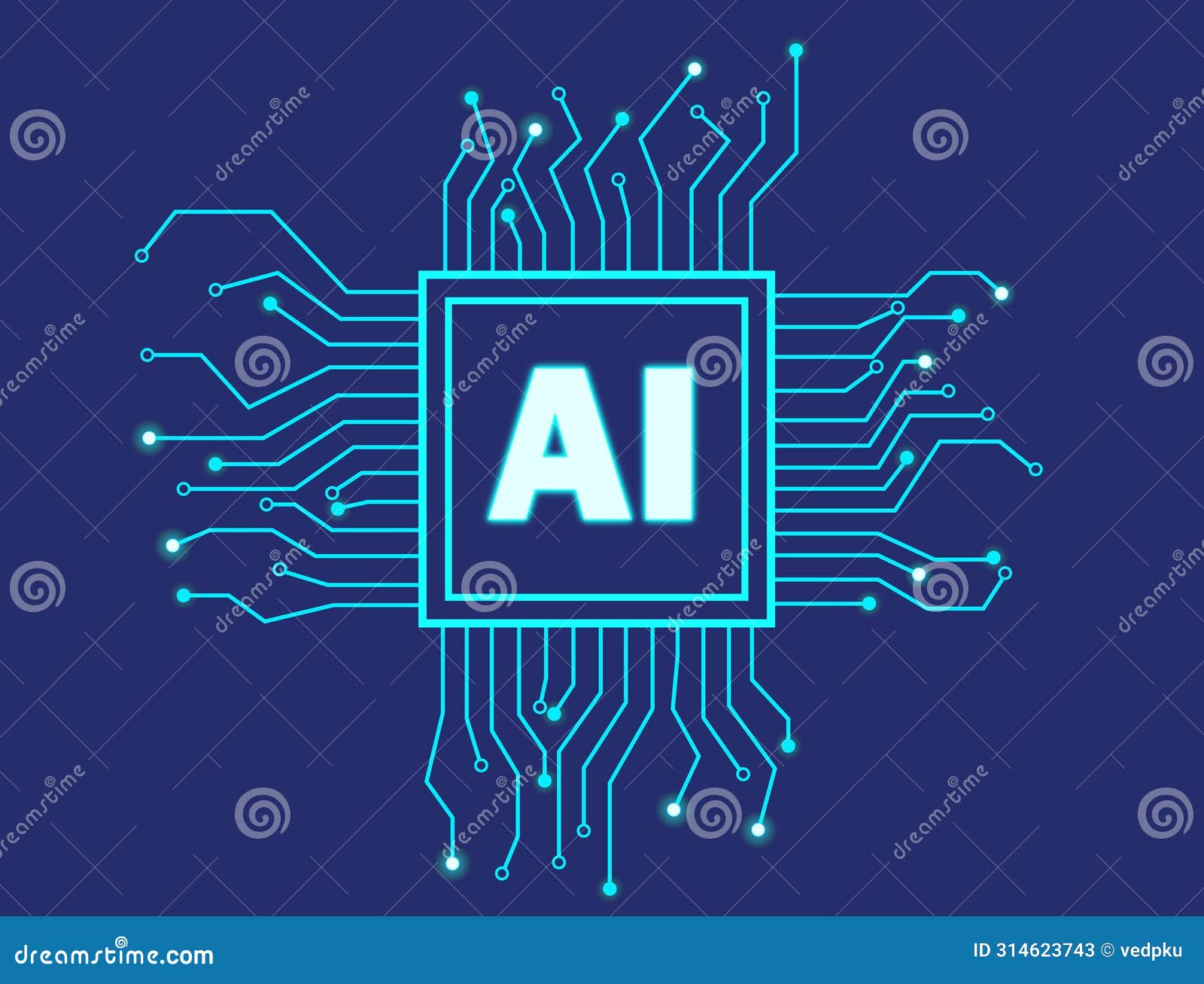 AI Technology with Path, Artificial Intelligence, AI Processor, Ai ...