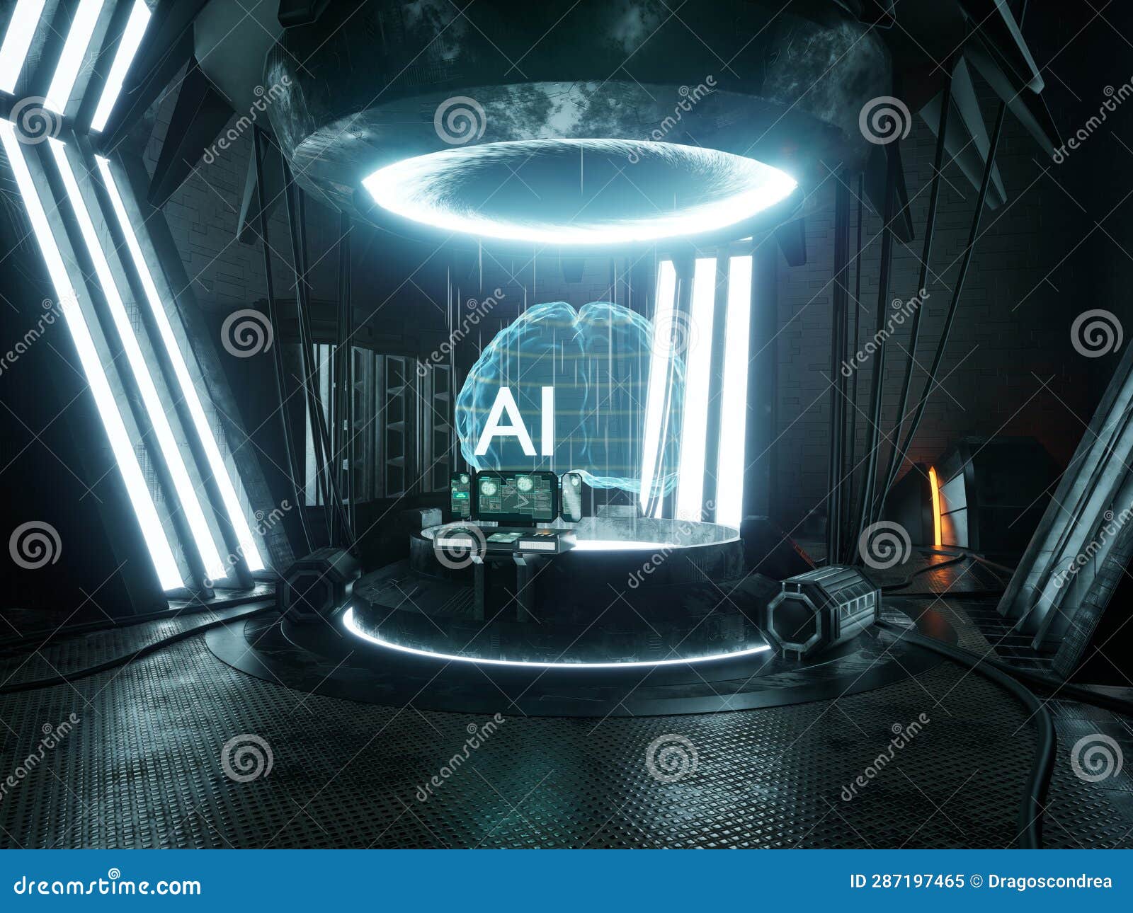 AI technology progress stock illustration. Illustration of science ...