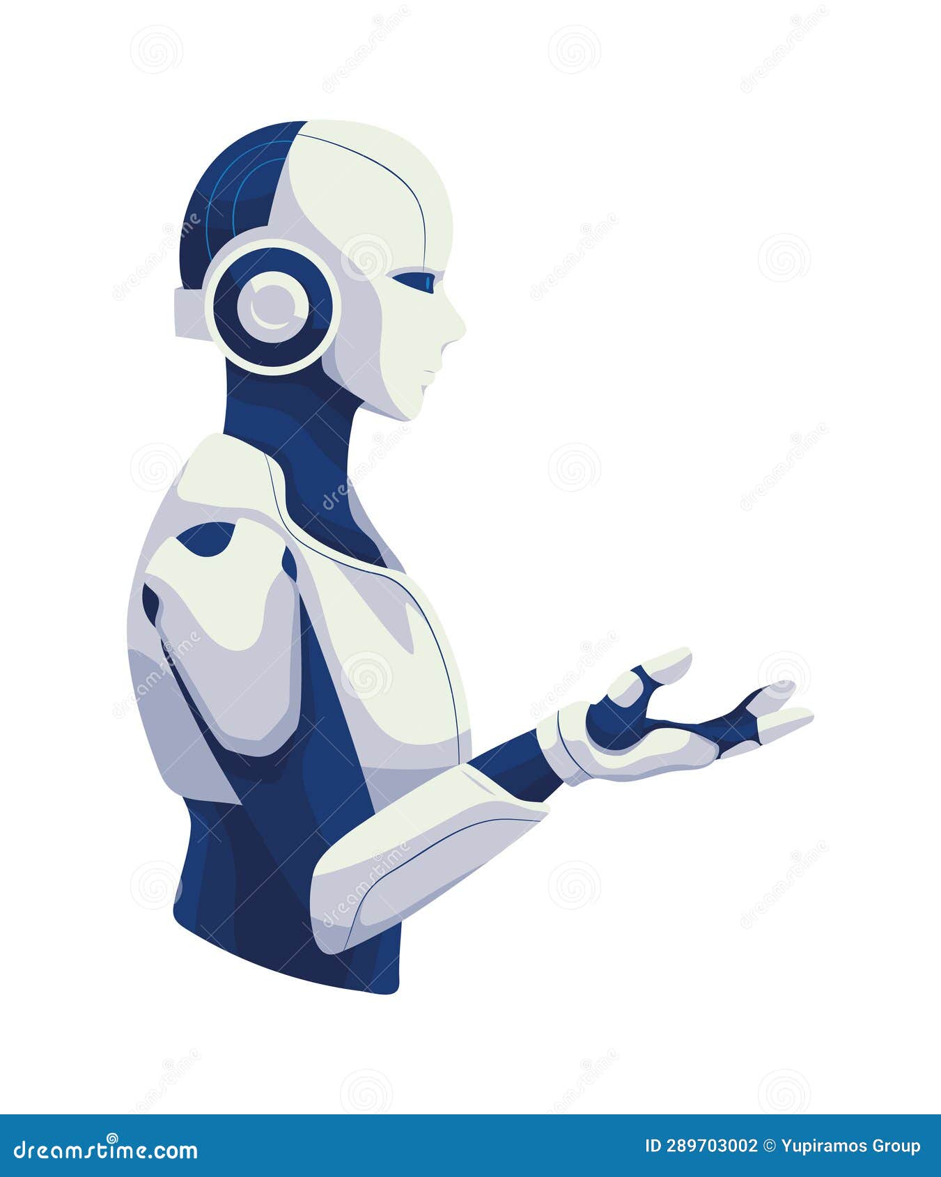 Ai Technology Robot Cyborg of Profile Stock Vector - Illustration of ...
