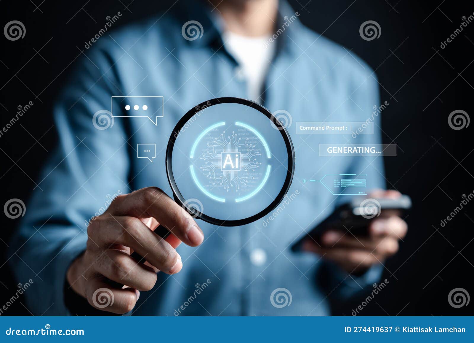 Ai Technology System. Businessman Using Chat Bot Intelligence Ai Stock ...