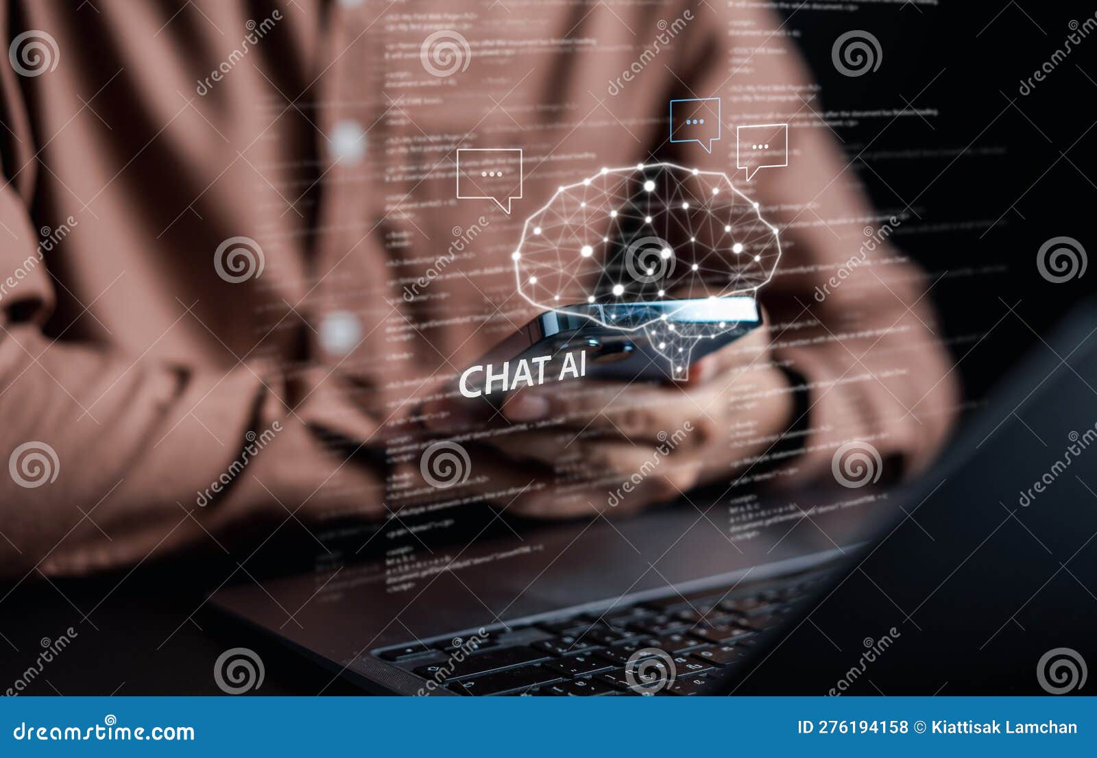 Ai Technology System. Businessman Using Chat Bot Intelligence Ai Stock ...