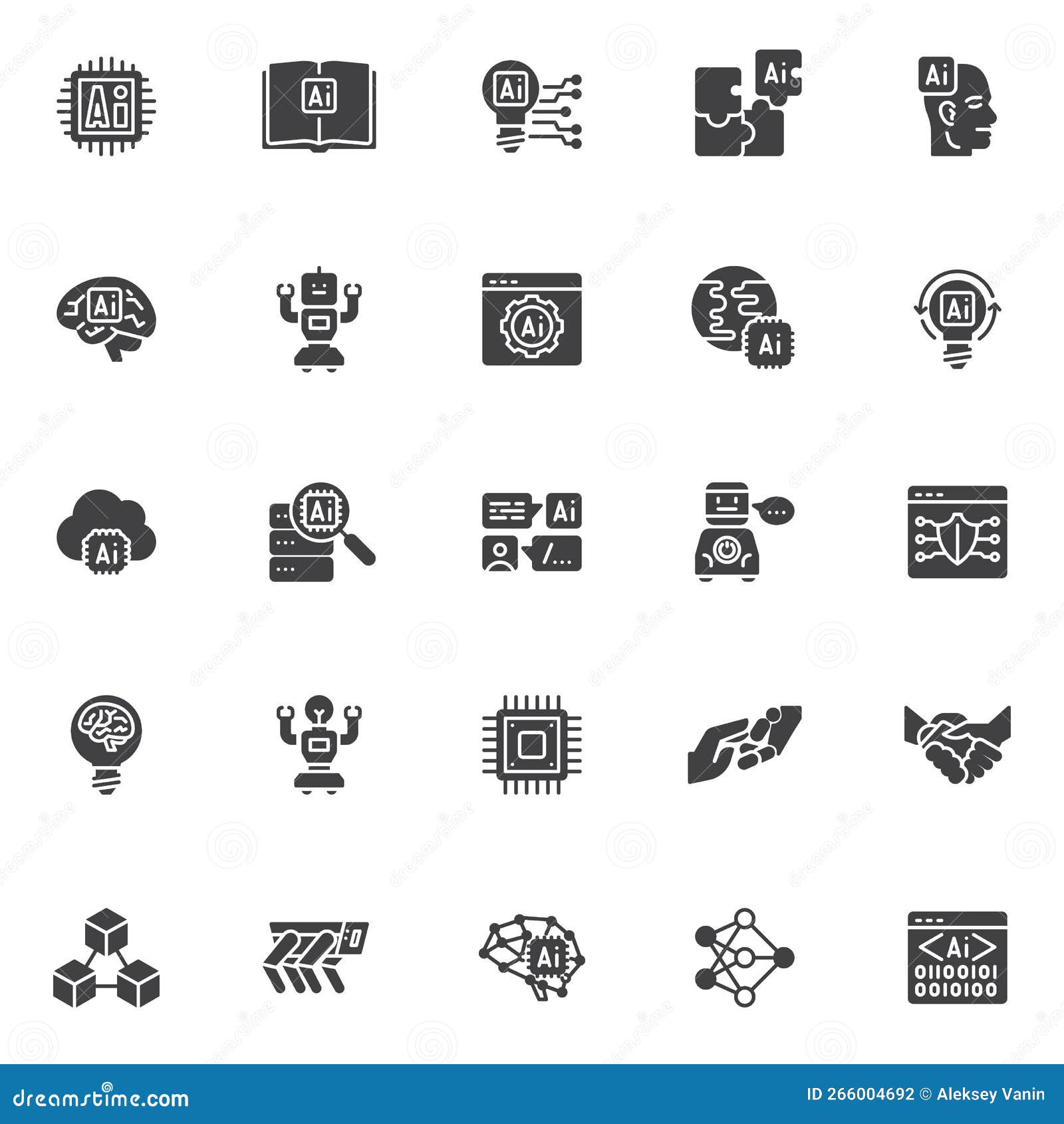 AI Technology Vector Icons Set Stock Vector - Illustration of icon ... AI Technology Vector Icons Set Stock Vector - Illustration of icon ...