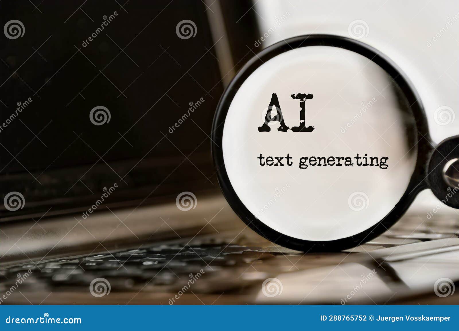 AI Text Generating Technology Demonstrated with Laptop, Text and ...