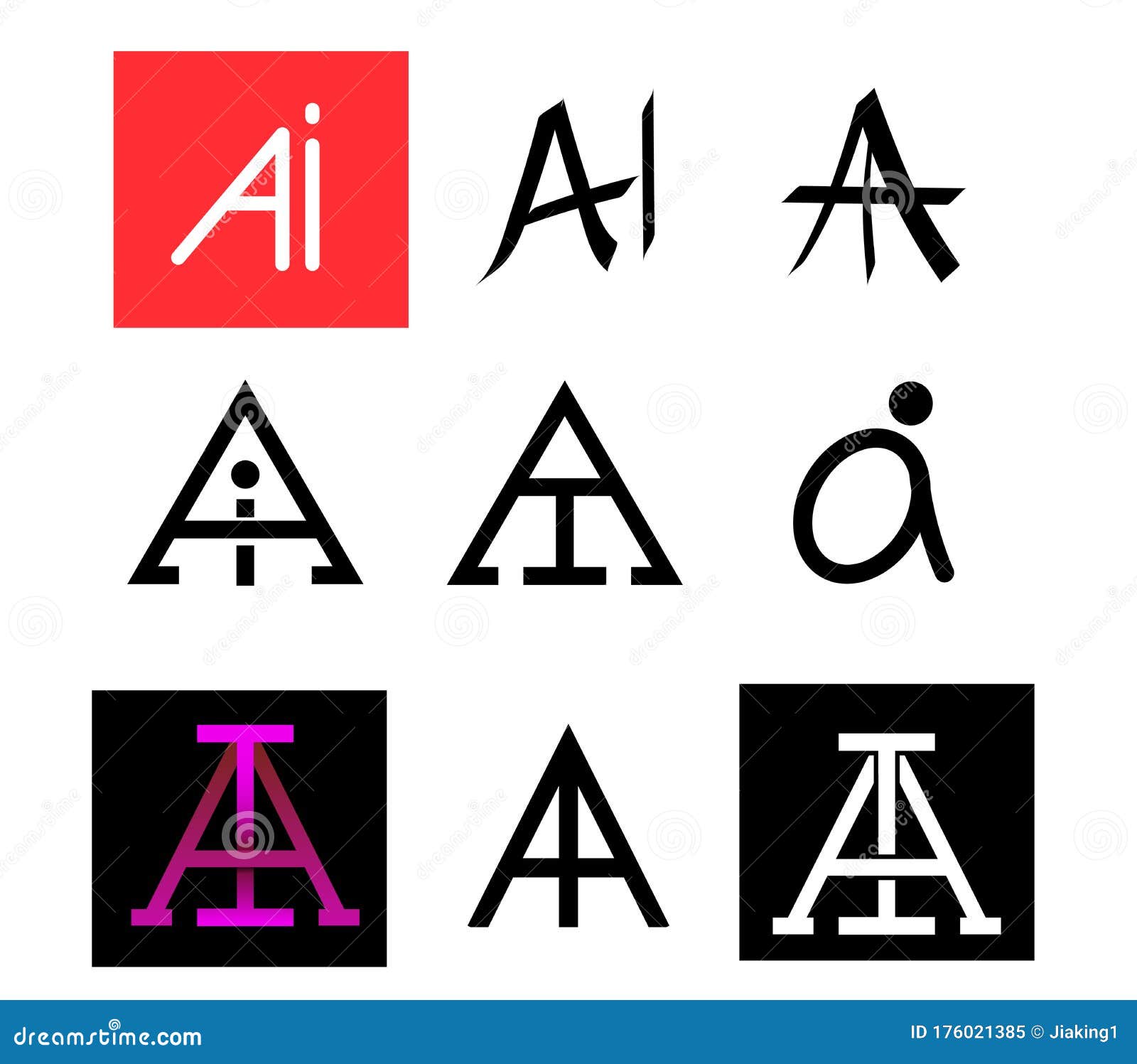 AI Text Icon for Logo and Symbol, Vector Art Stock Vector ...