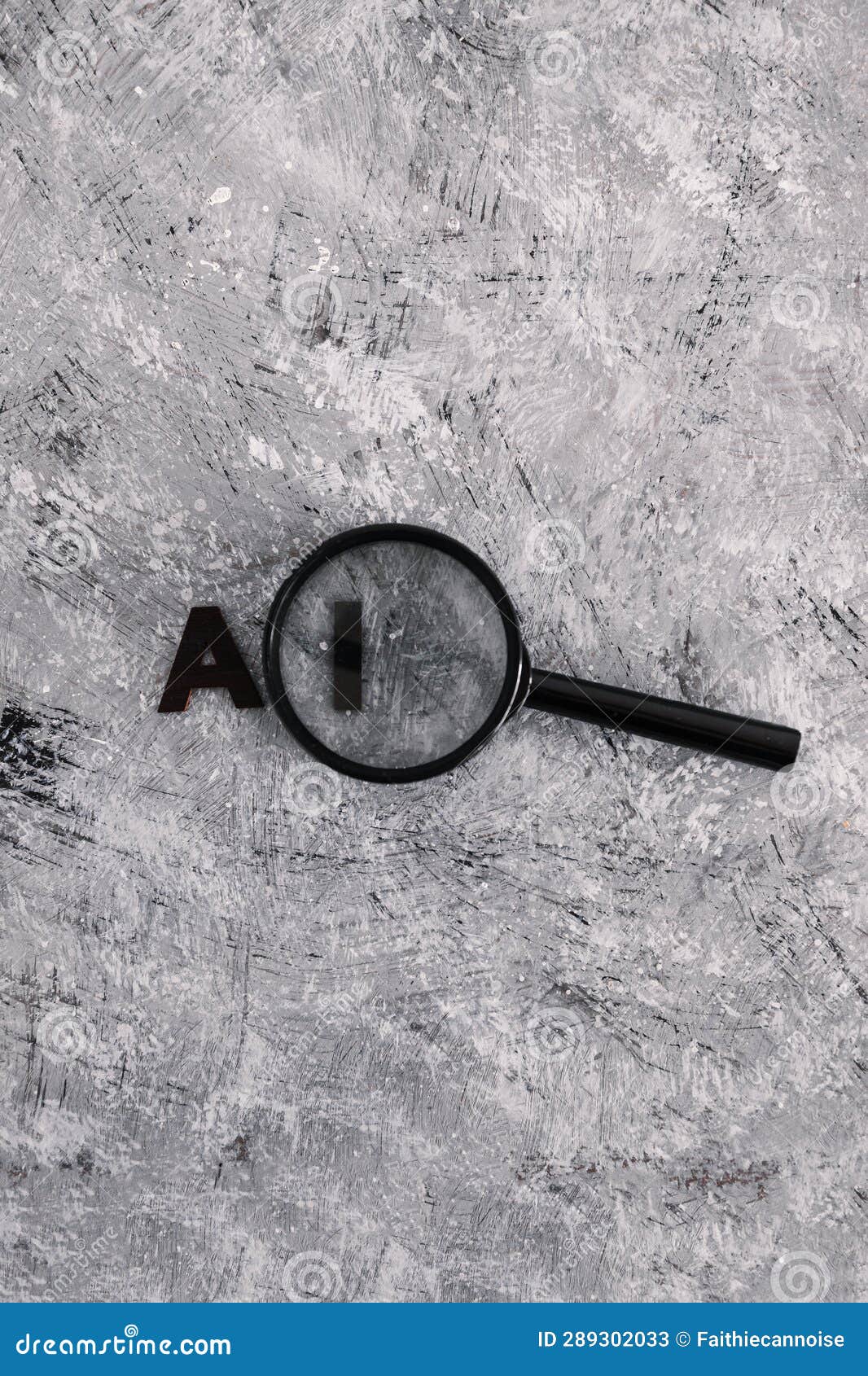 AI Text with Magnifying Glass Analysing the I for Intelligence, Concept ...
