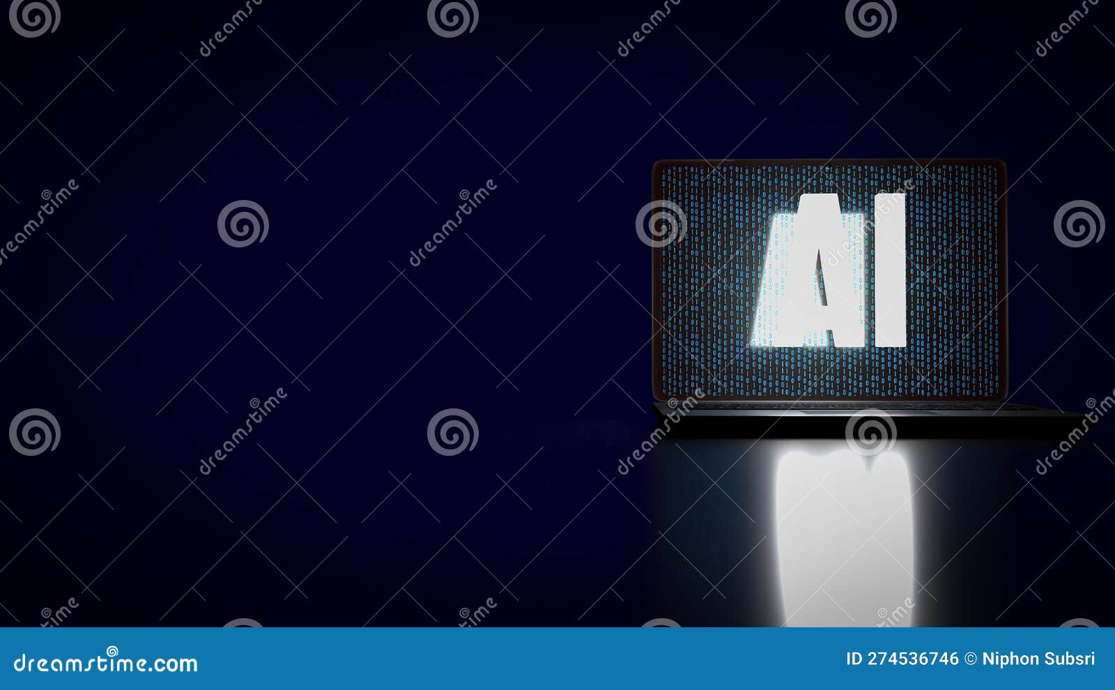 AI Text on Notebook for Technology or it Concept 3d Stock Illustration ...