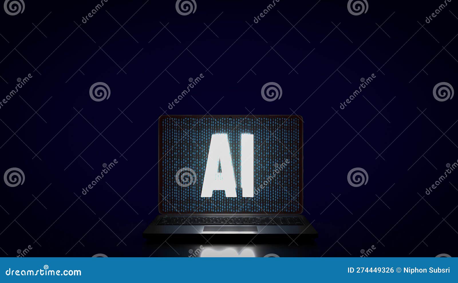 AI Text on Notebook for Technology or it Concept 3d Stock Illustration ...