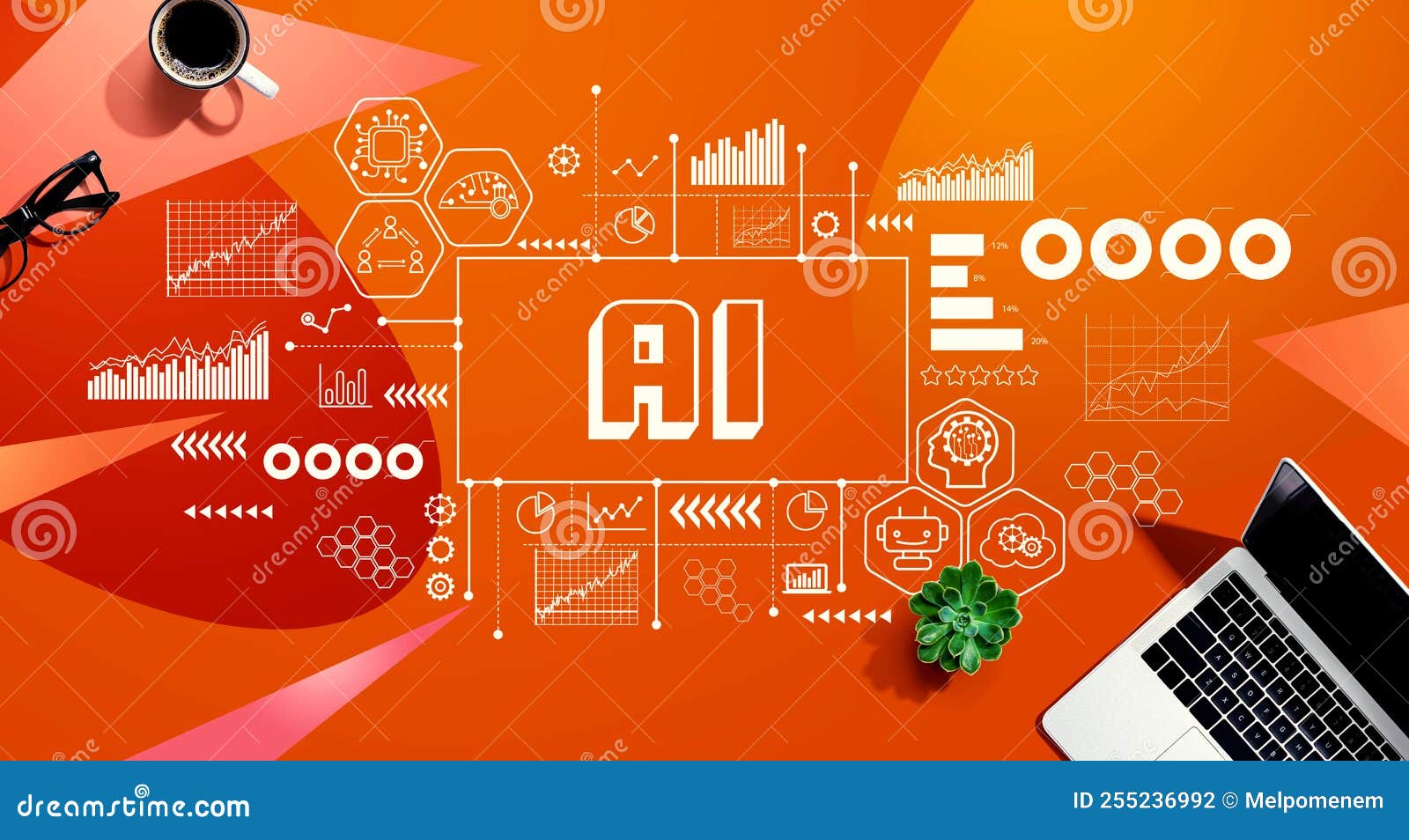 AI Theme with a Laptop Computer Stock Photo - Image of background ...