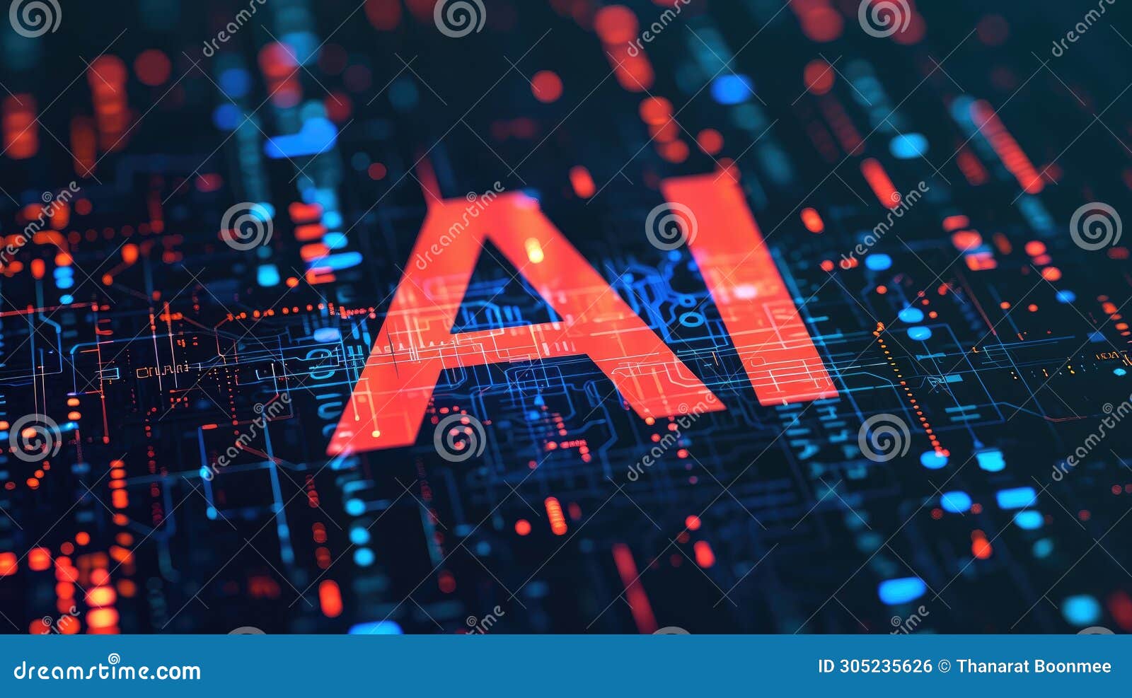 AI-themed Text Displayed Over a Mesmerizing Digital Backdrop, Ai ...