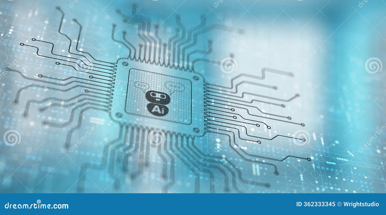 AI Transforming Industries Illustrated on a Processor Stock Image ...