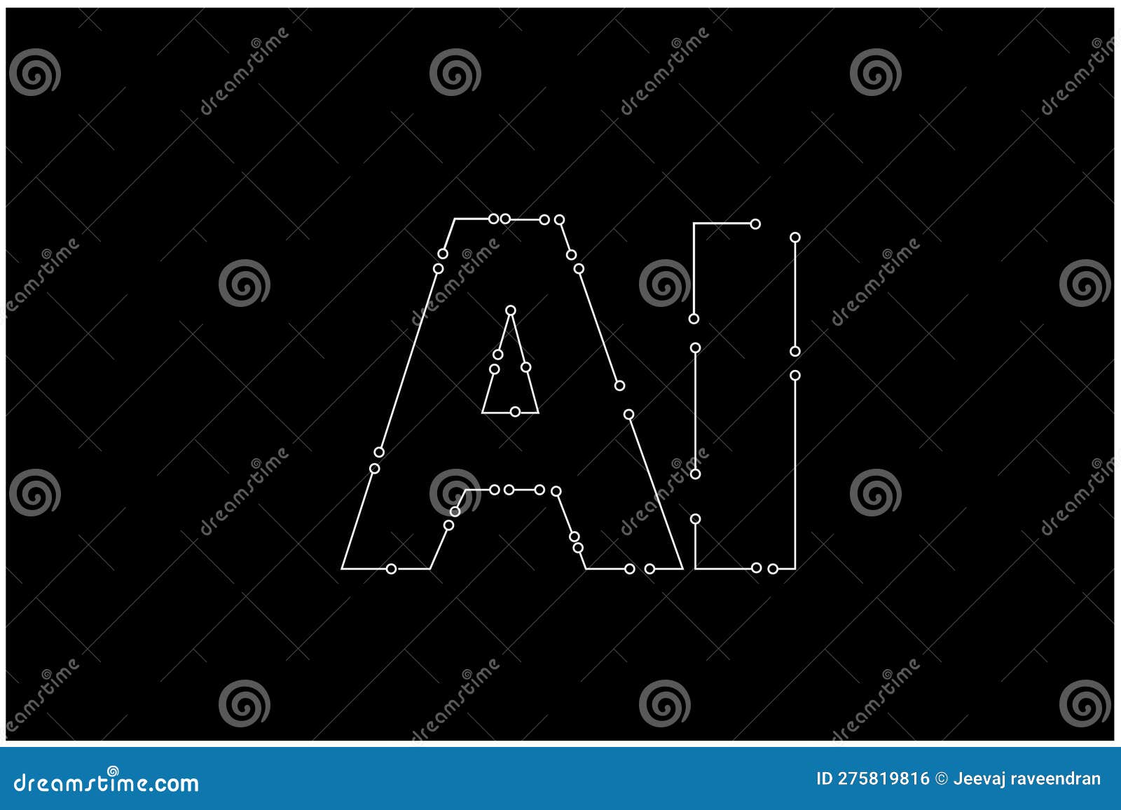 Ai Typography Icon,artificial Intelligence Technology Alphabet, Stock ...