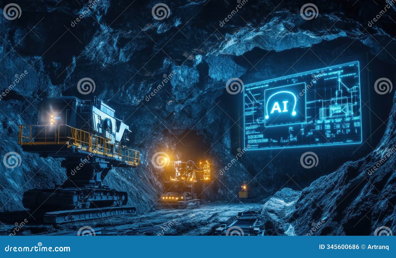 AI in Underground Mining Technology Concept Stock Photo - Image of ...