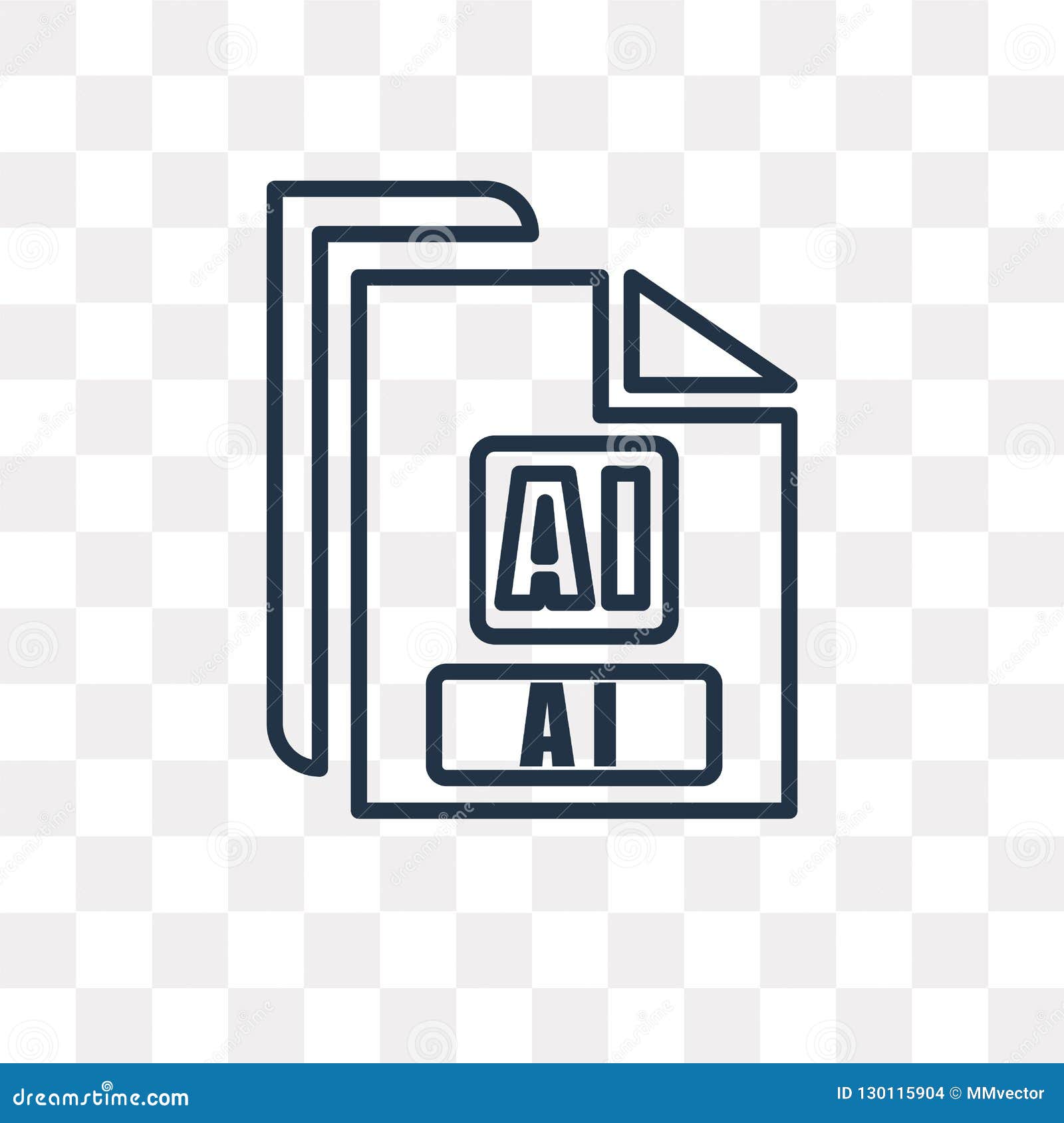 AI Vector Icon Isolated on Transparent Background, Linear AI ...