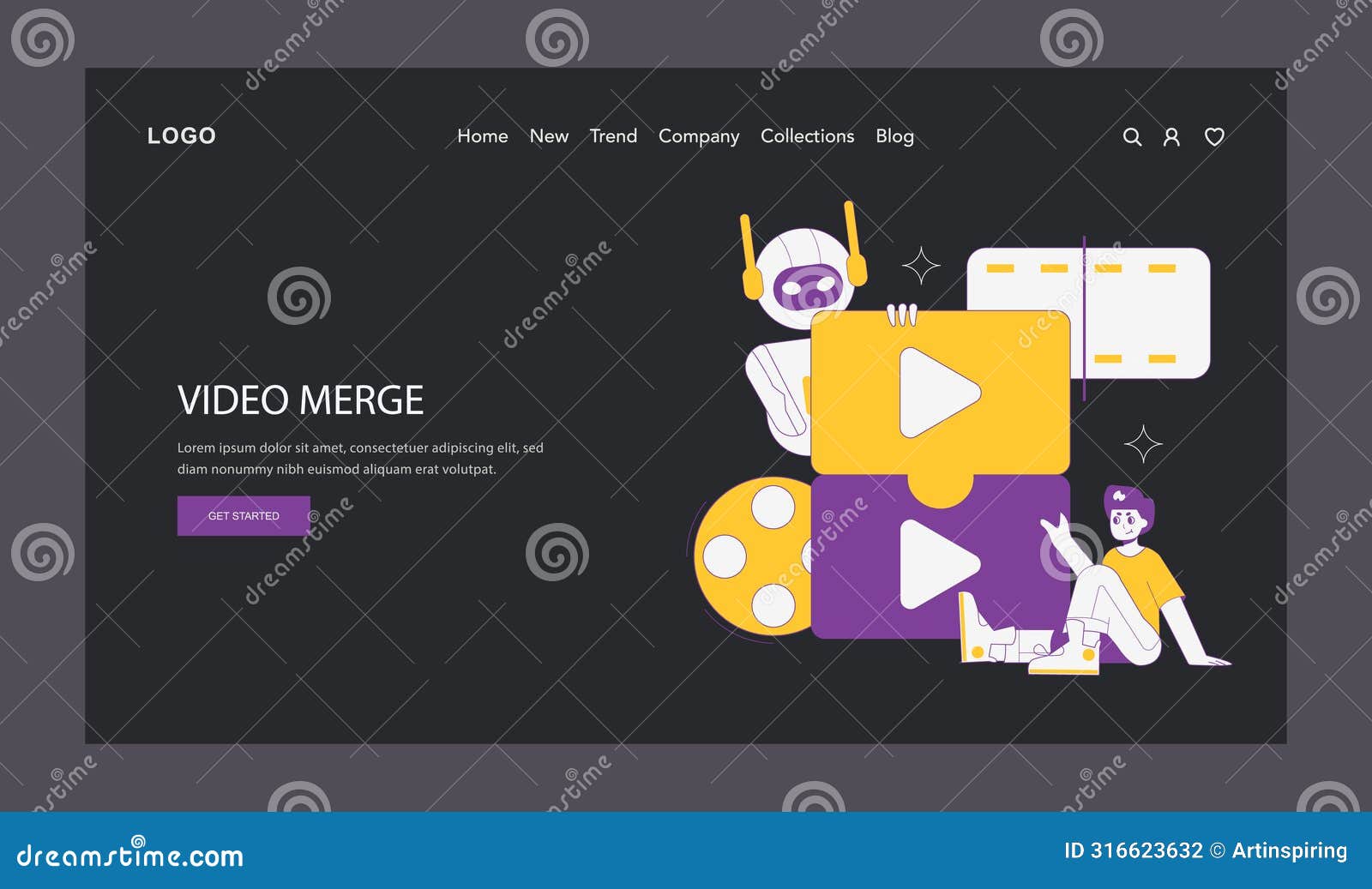 Ai for Video Creation. Flat Stock Vector - Illustration of machine ...