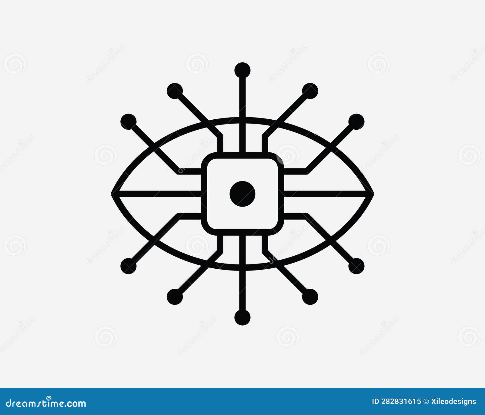 AI Vision Icon. Artificial Intelligence Robot Eye Computer Chip ...