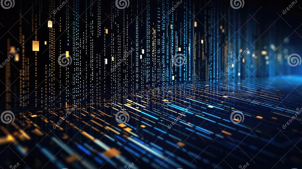 Visualizing Big Data Generated By An Clustering Algorithm In Glowing Design Stock Illustration