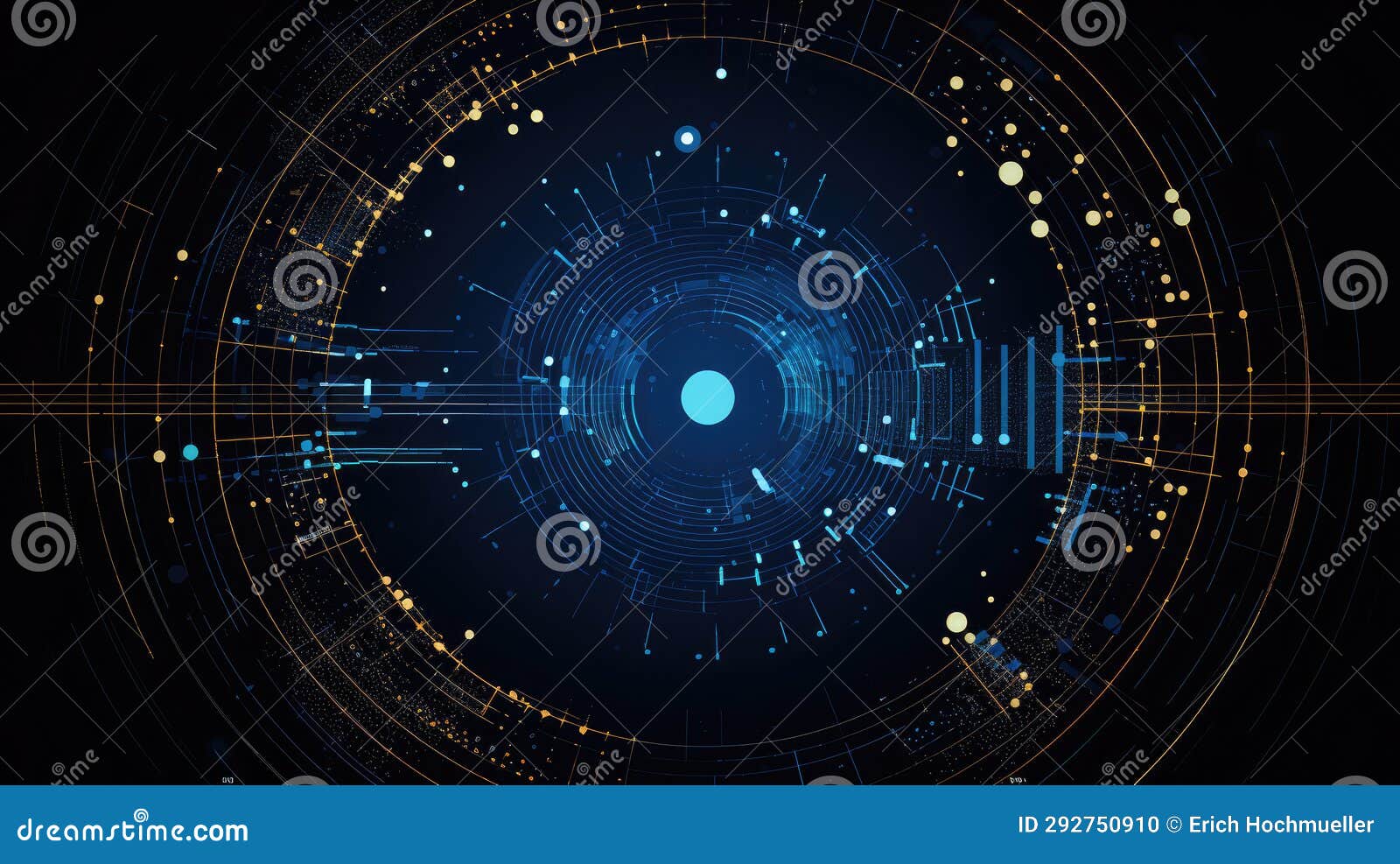 Visualizing In A Circle Kind Ui Big Data Generated By An Clustering Algorithm Stock Illustration