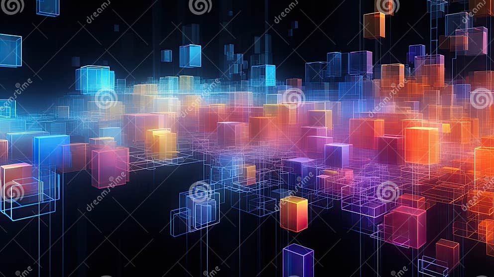 Visualizing in Modern Cube Design - Big Data Generated by an Clustering Algorithm Stock ...
