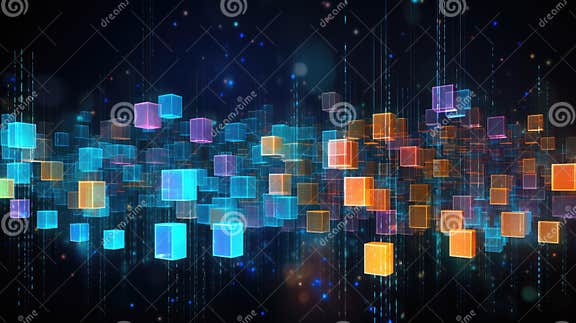 Visualizing in Modern Cube Design - Big Data Generated by an Clustering Algorithm Stock ...