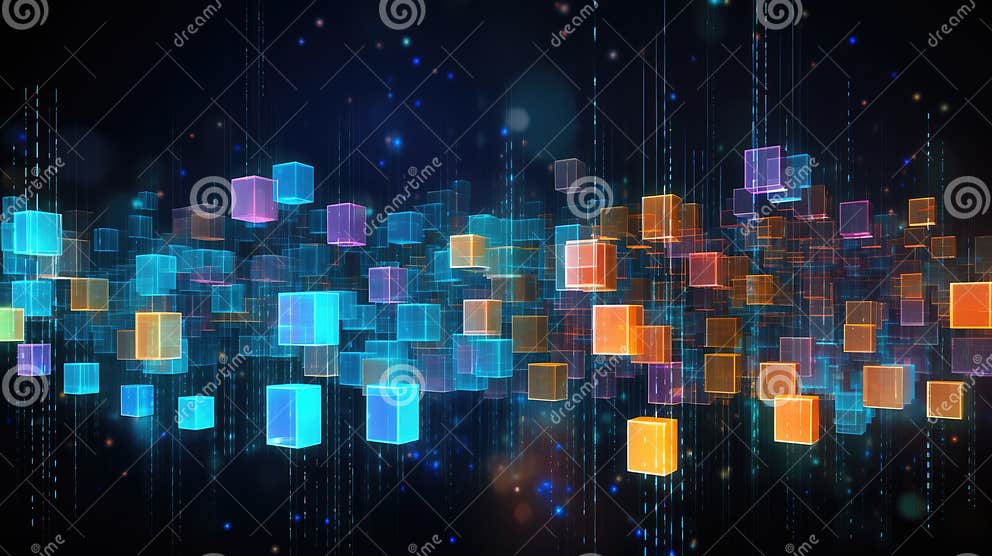 Visualizing In Modern Cube Design Big Data Generated By An Clustering Algorithm Stock