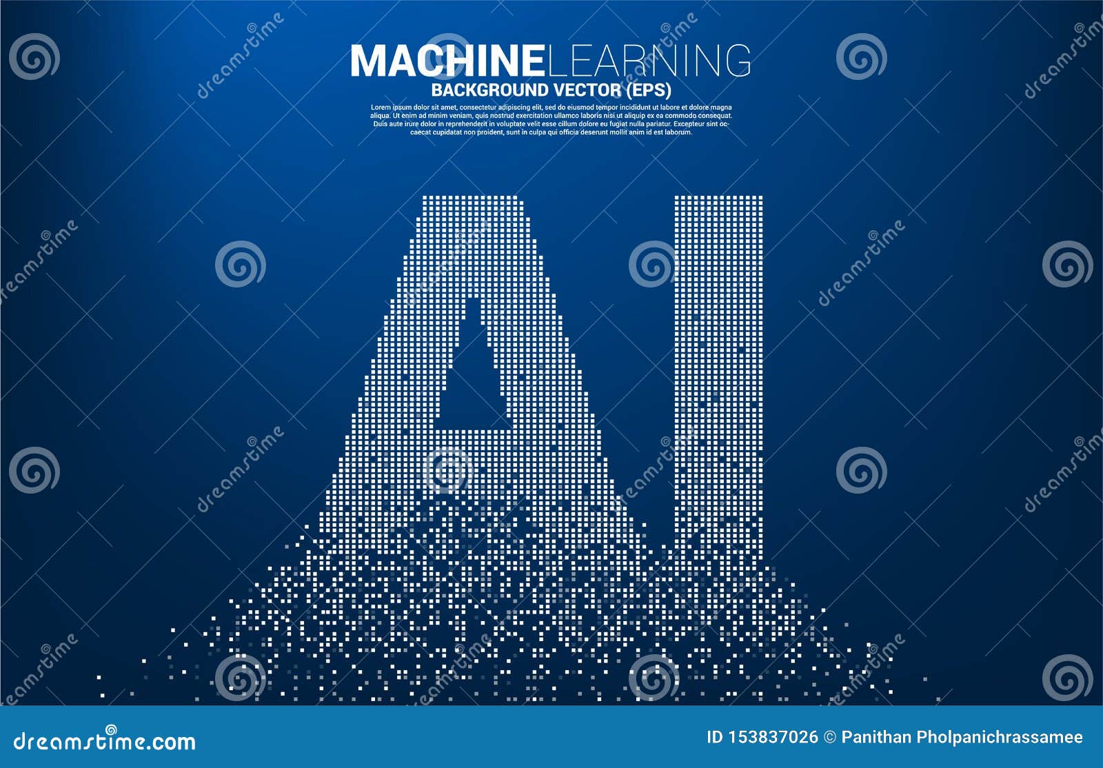 AI Wording from Pixel Transform. Stock Illustration - Illustration of ...