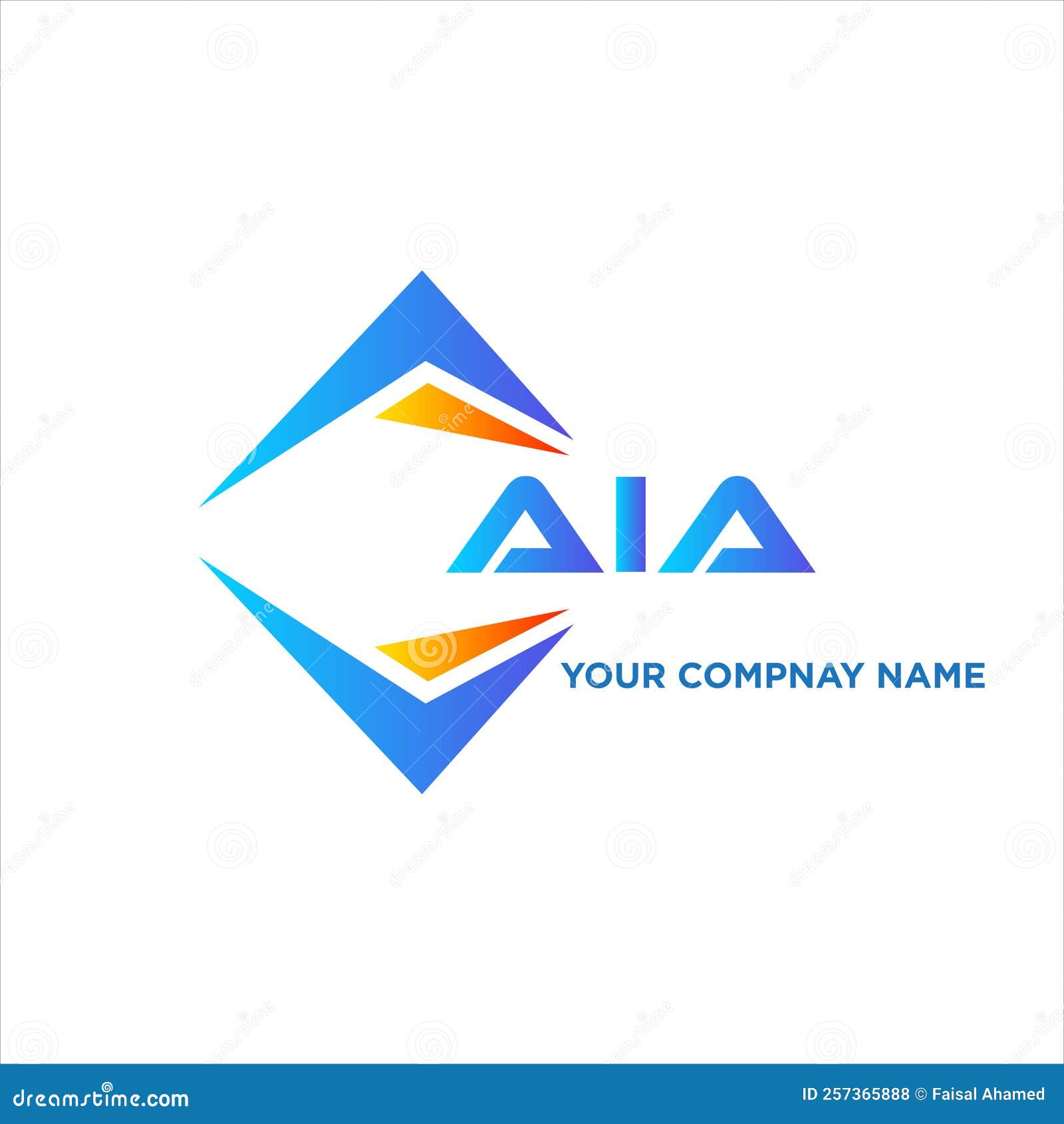 AIA Abstract Technology Logo Design on White Background. AIA Creative ...