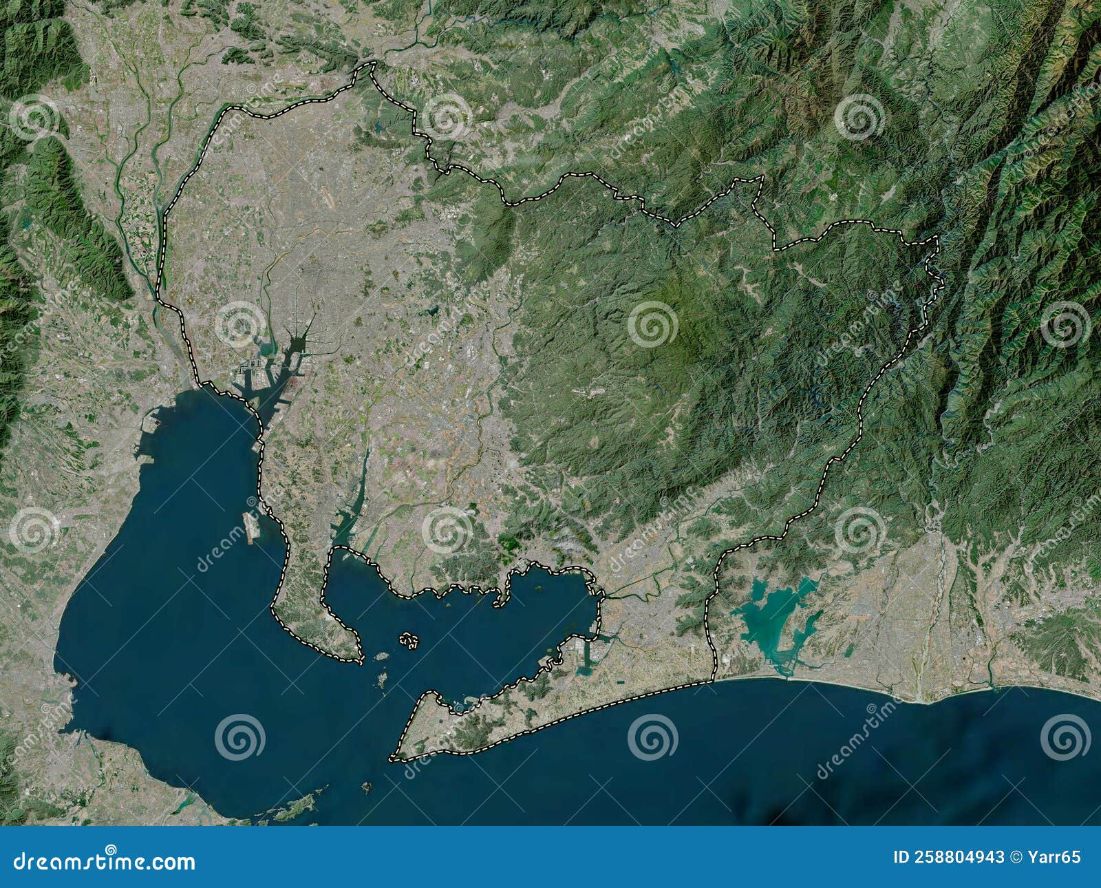 Aichi, Japan. High-res Satellite. No Legend Stock Illustration ...