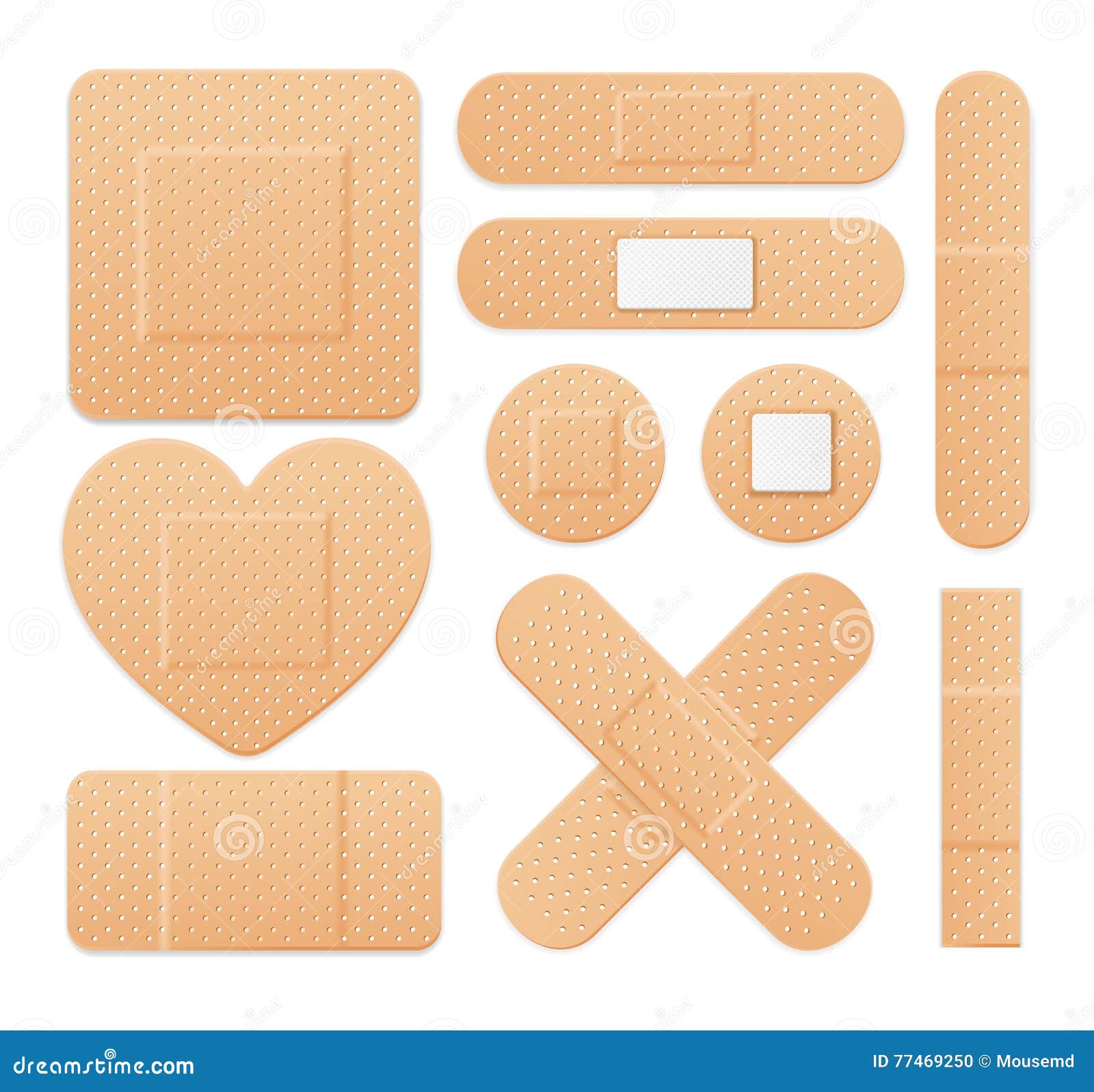 Aid Band Plaster Strip Medical Patch Set. Vector Stock Vector ...