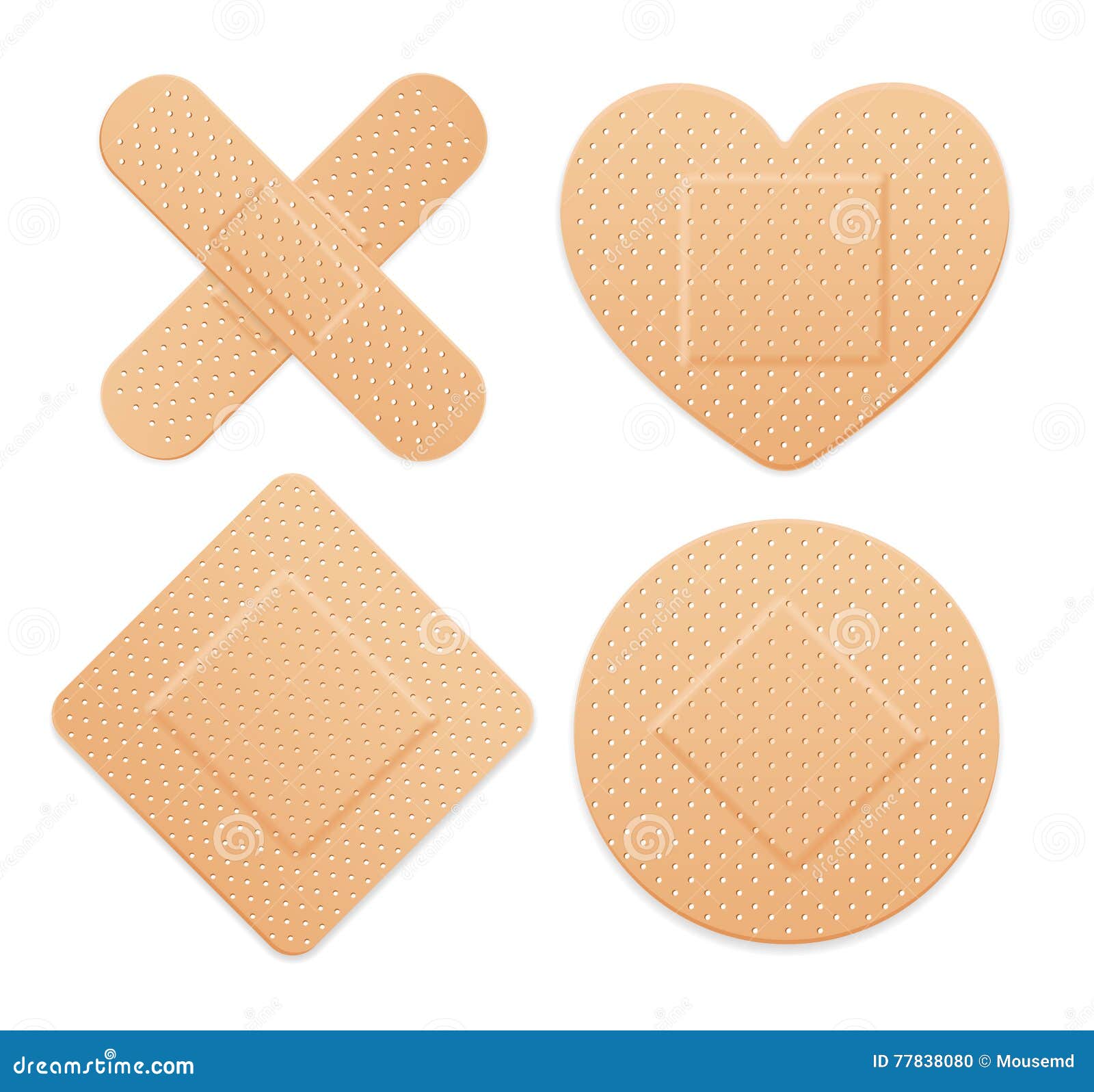 Medical Patch. Providing First Aid For Cuts And Abrasions. Vector ...