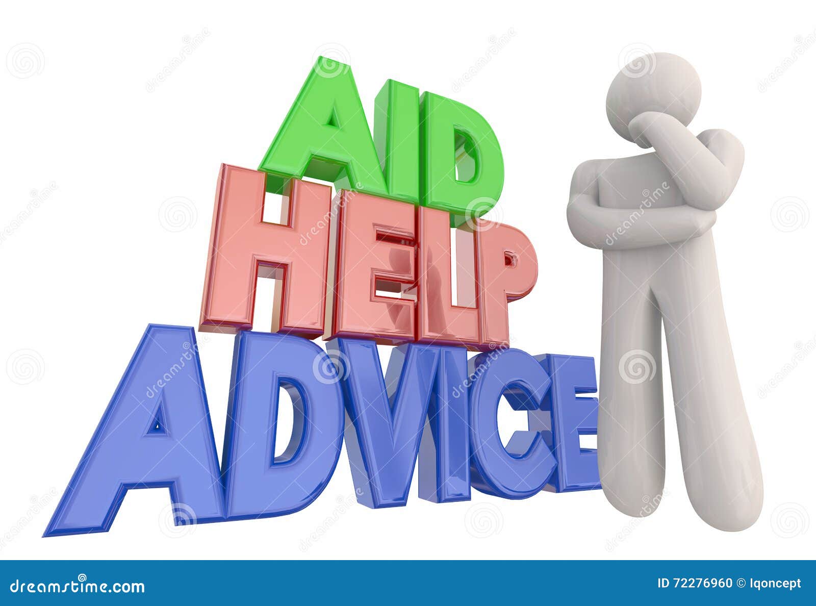 Aid Help Advice Support Assistance Thinker Stock Illustration ...