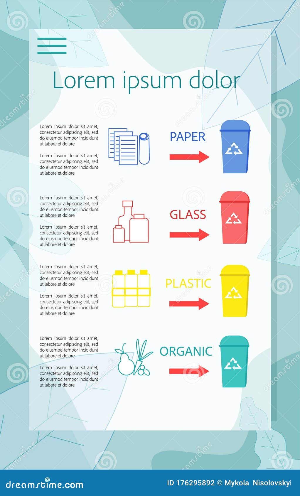 Aid Infographics with Type of Segregation Garbage Stock Vector ...
