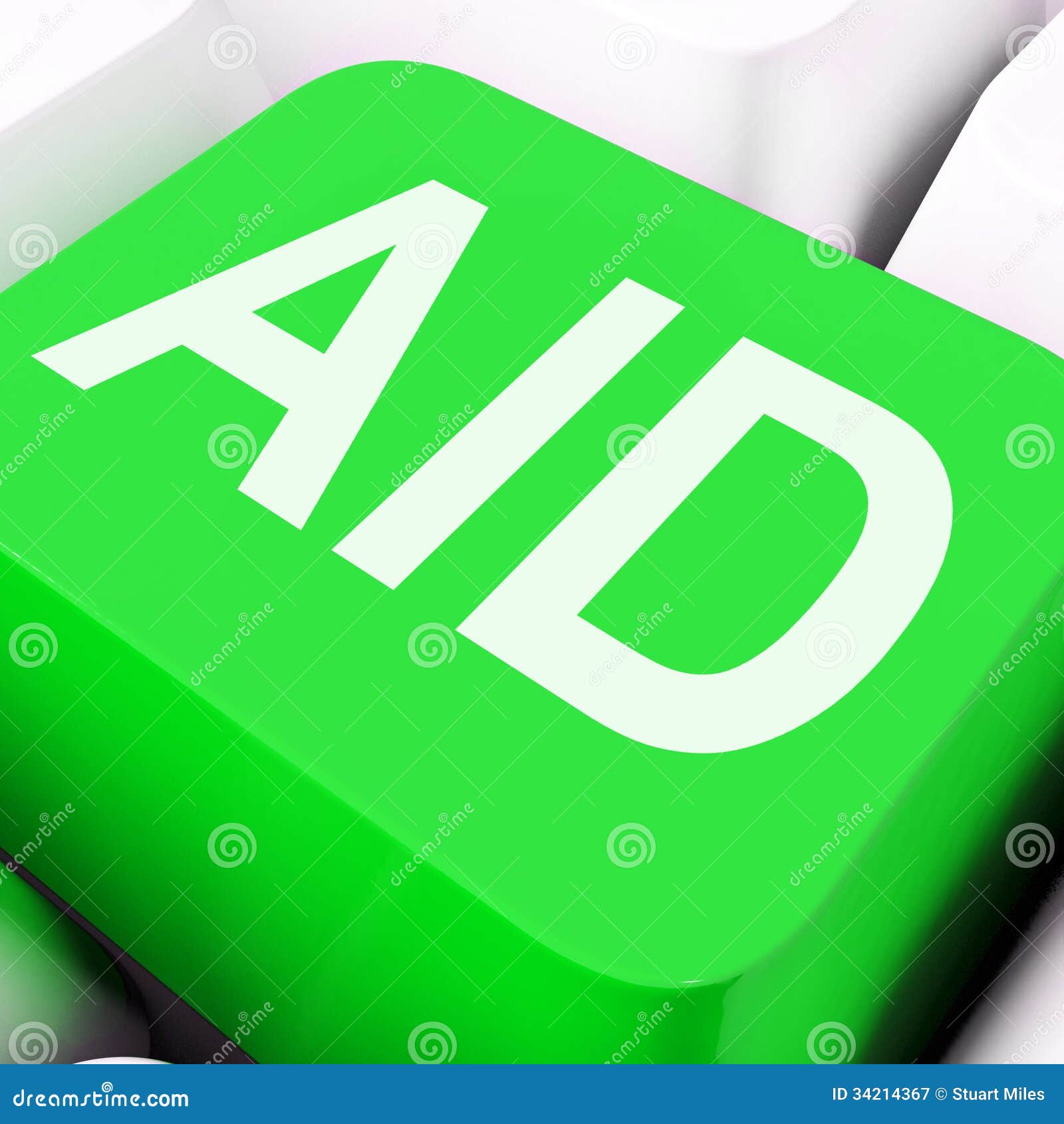 Aid Key Shows Help Assist or Assistance Stock Illustration ...