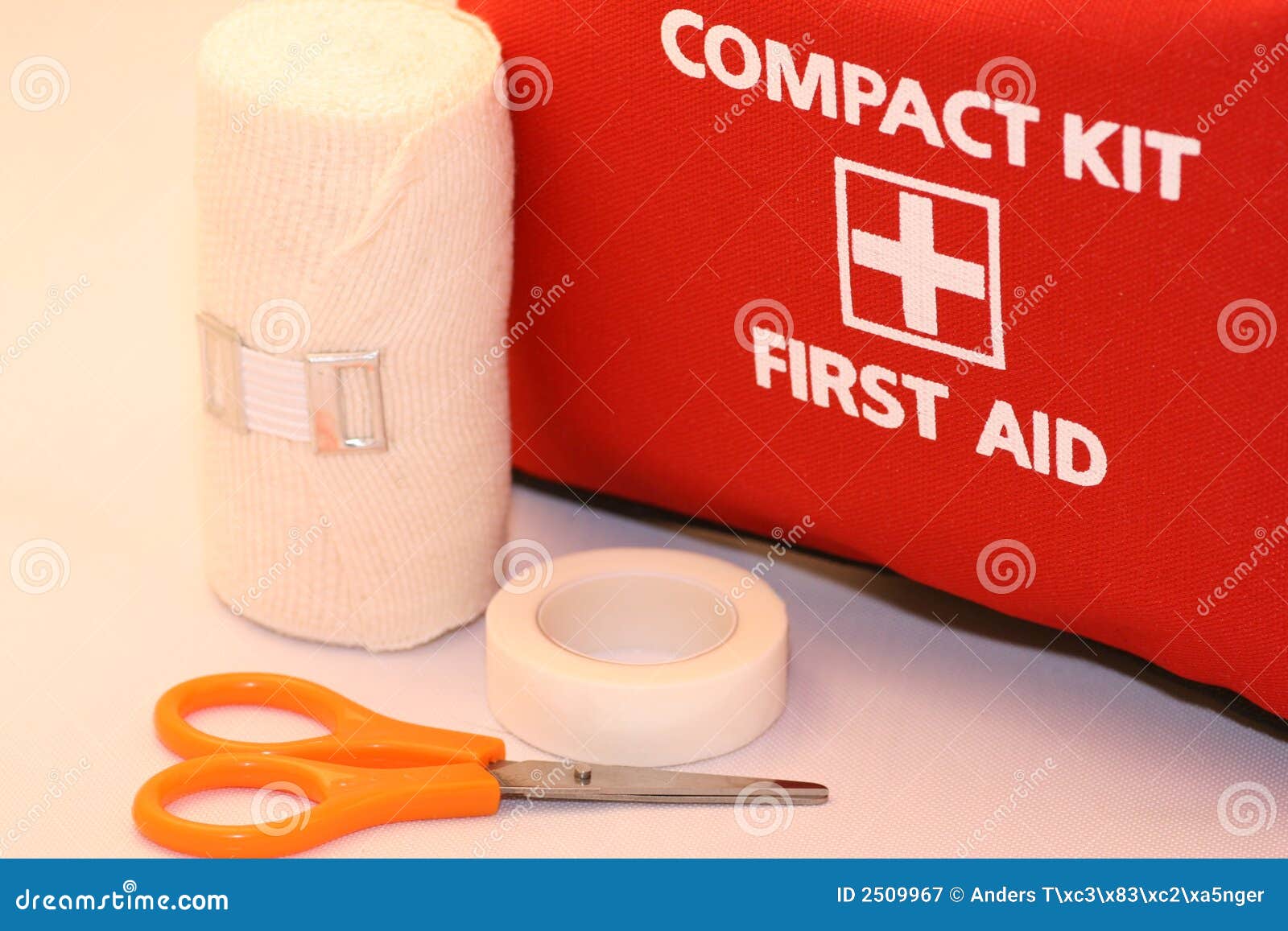 Aid kit with medical tools stock image. Image of tape - 2509967