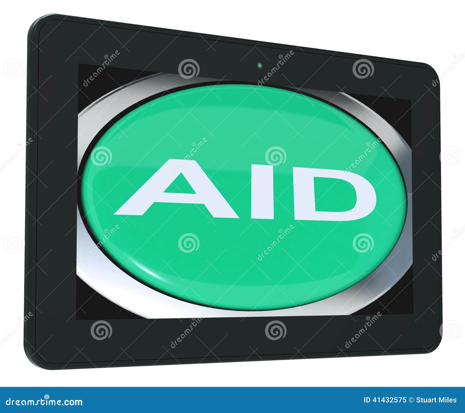 Aid Tablet Means Help Assist or Rescue Stock Illustration ...