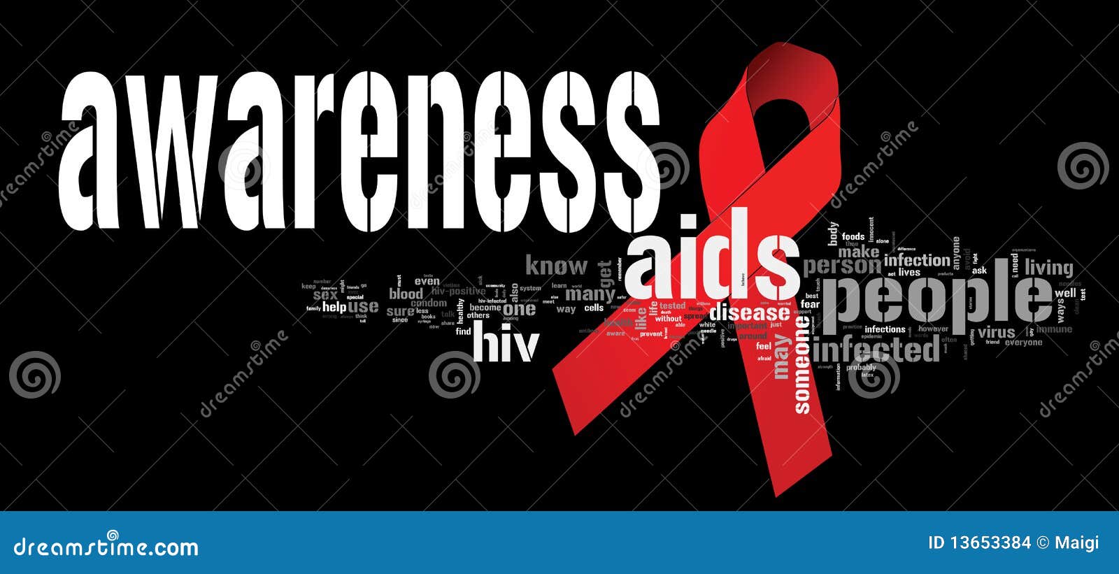 AIDS/HIV Awareness Ribbon Cartoon Vector | CartoonDealer.com #800591