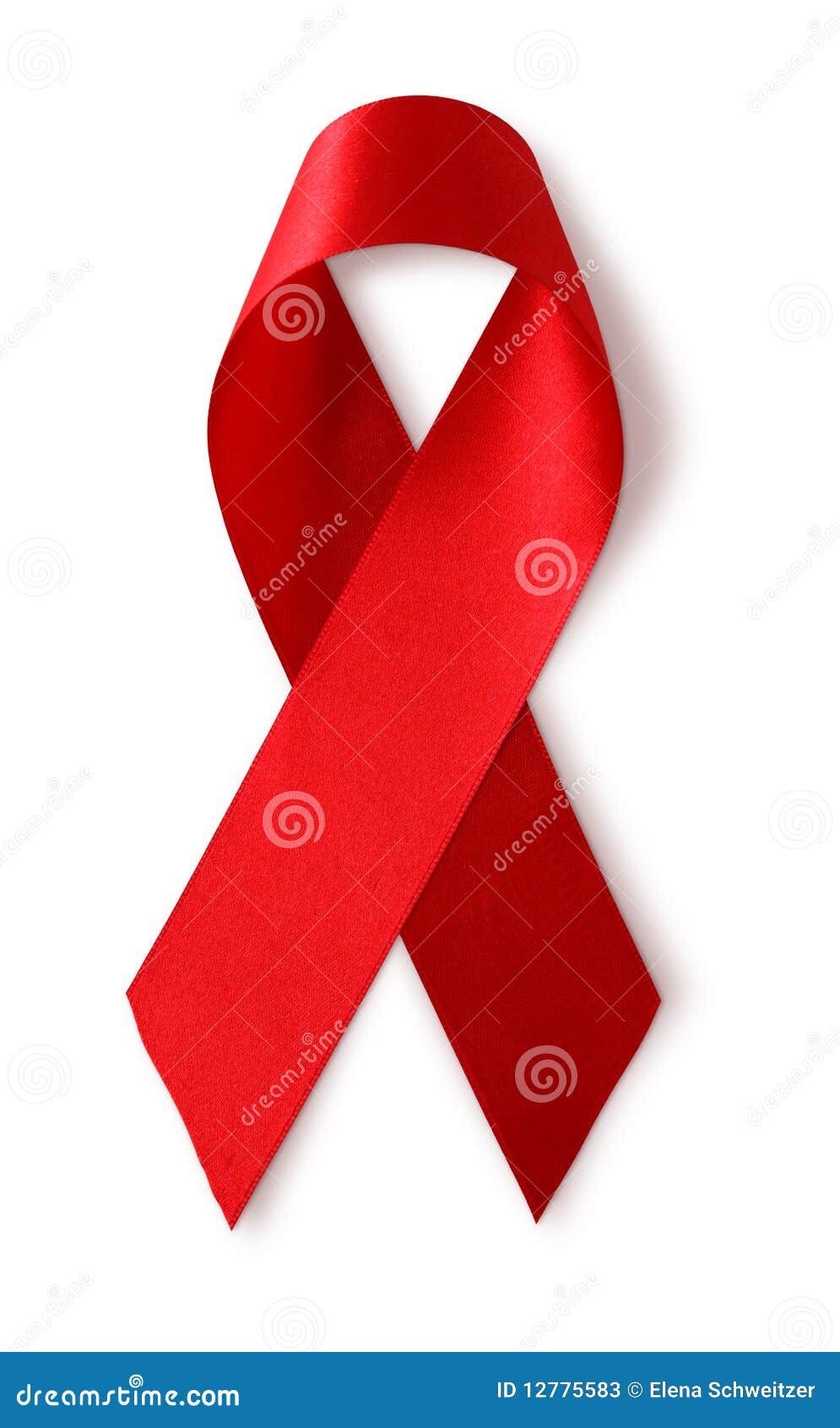 Red Ribbon Aids Ribbon On Notice Board With `World Aids Day` Word ...